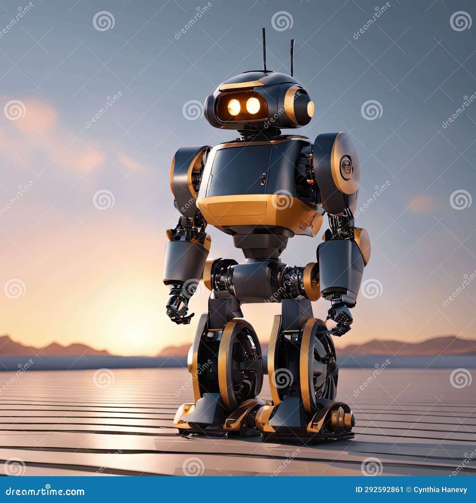 Large humanoid robot stock illustration. Illustration of technology ...