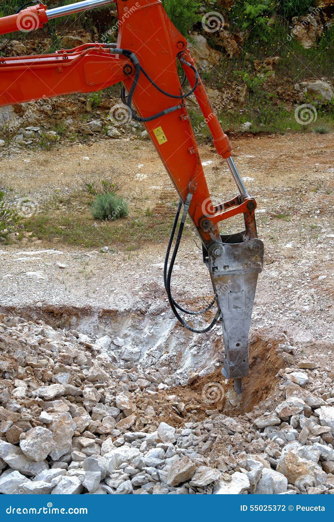 Large hydraulic Jackhammer stock photo. Image of mover - 55025372