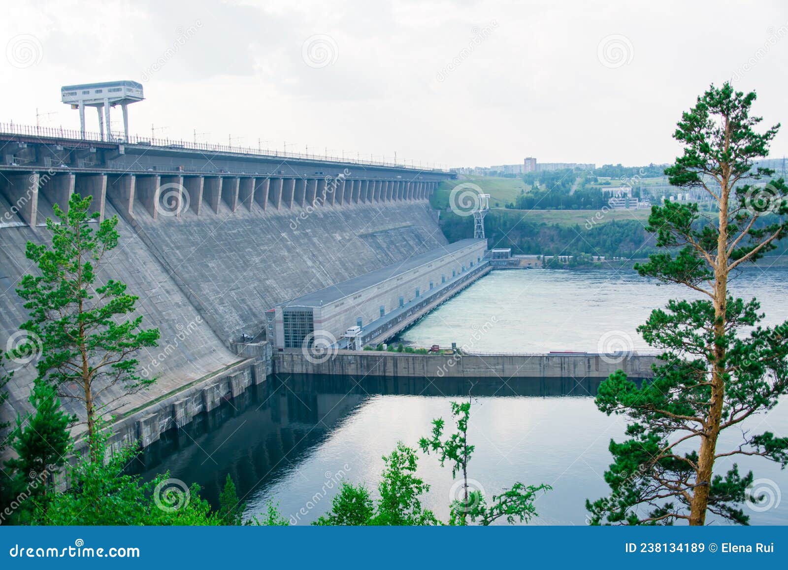 Large Hydroelectric Power Plant in the Riverbed. Alternative Renewable ...