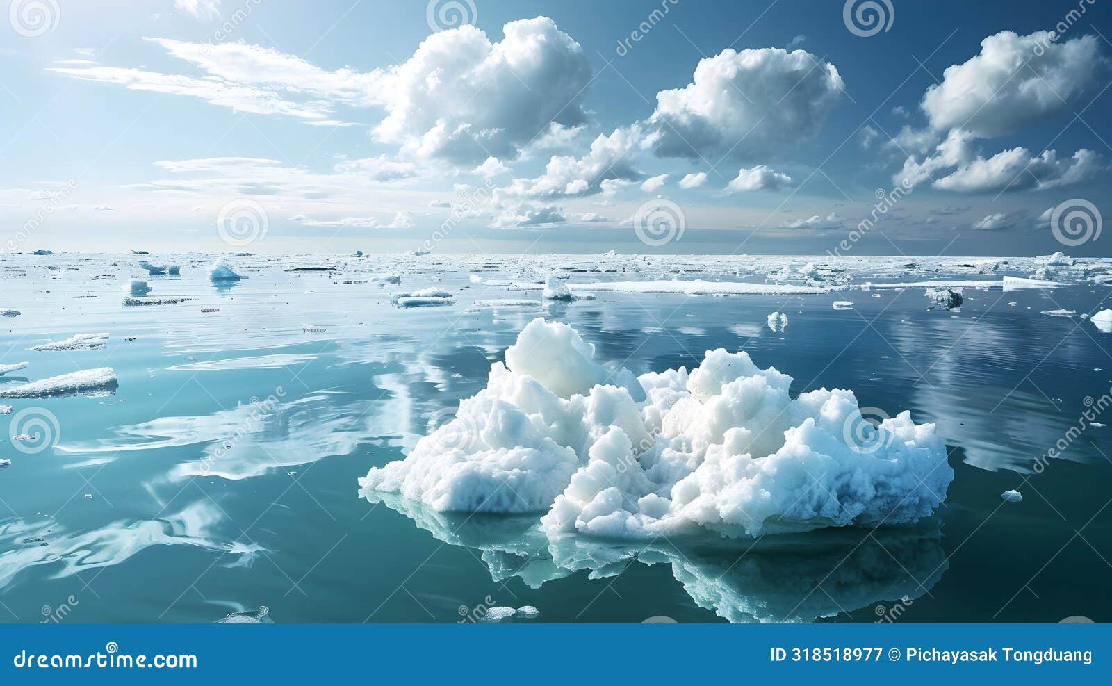A Large Ice Block Floating in the Ocean Generated by AI Stock ...