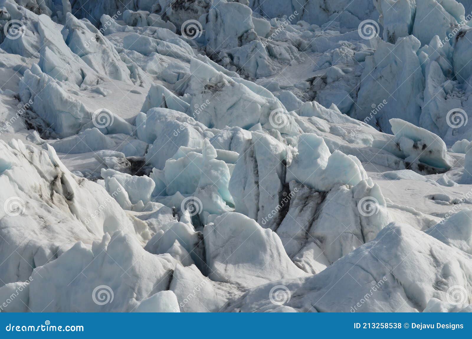 Large Ice Chunks after Ice Fall on a Glacier Stock Photo - Image of ...