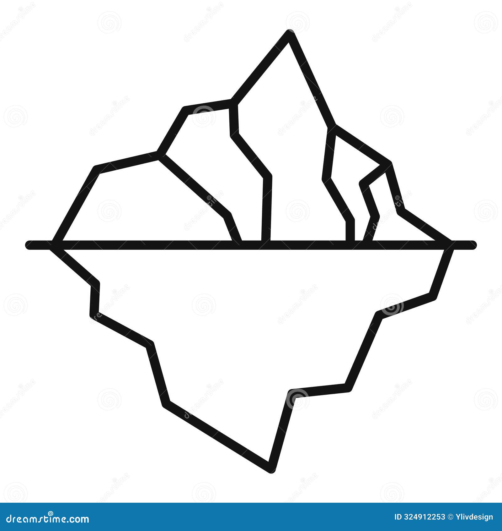 Large Iceberg Floating with Hidden Underwater Part Stock Vector ...