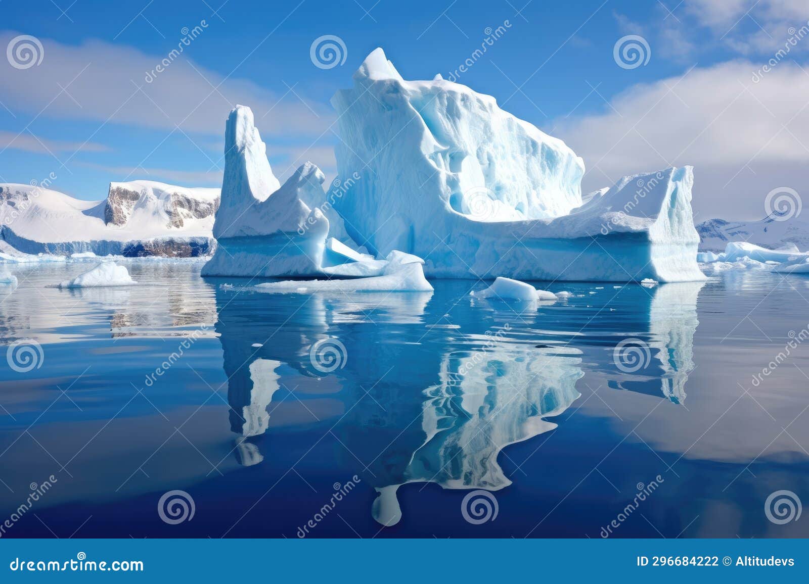 Large Iceberg Pieces Breaking Off, Captured in Mid-fall Stock Photo ...