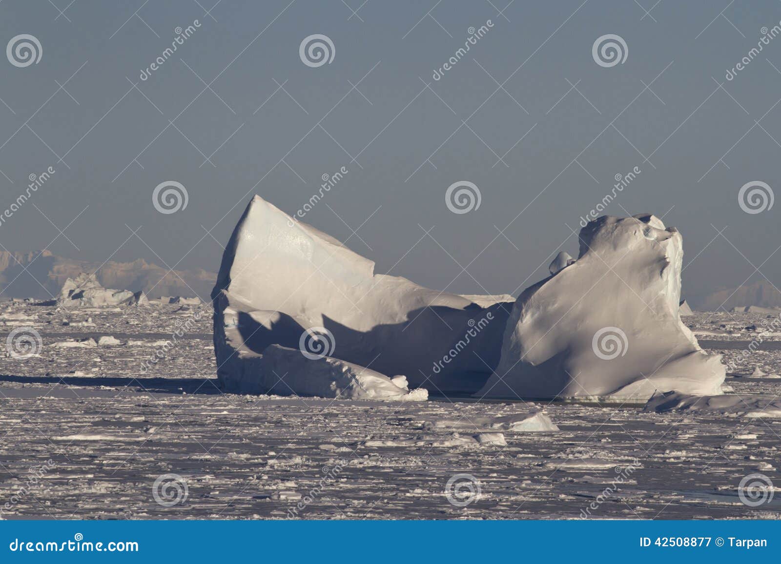Large Iceberg Stuck in the Strait Clogged with Ice in the Antarctic ...