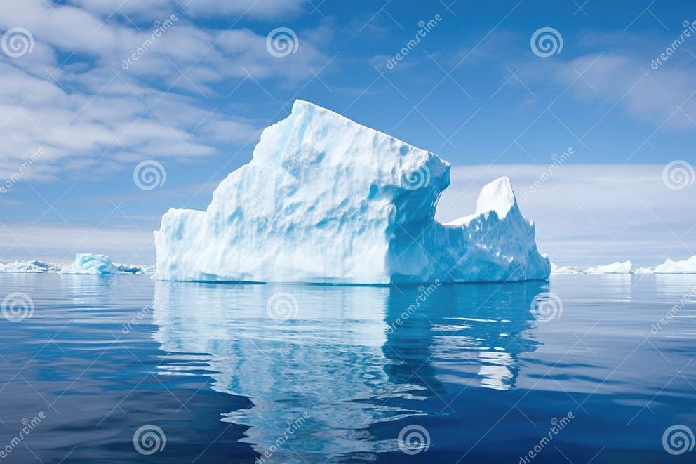 Large Iceberg Surrounded by Chunks of Floating Ice Stock Image - Image ...