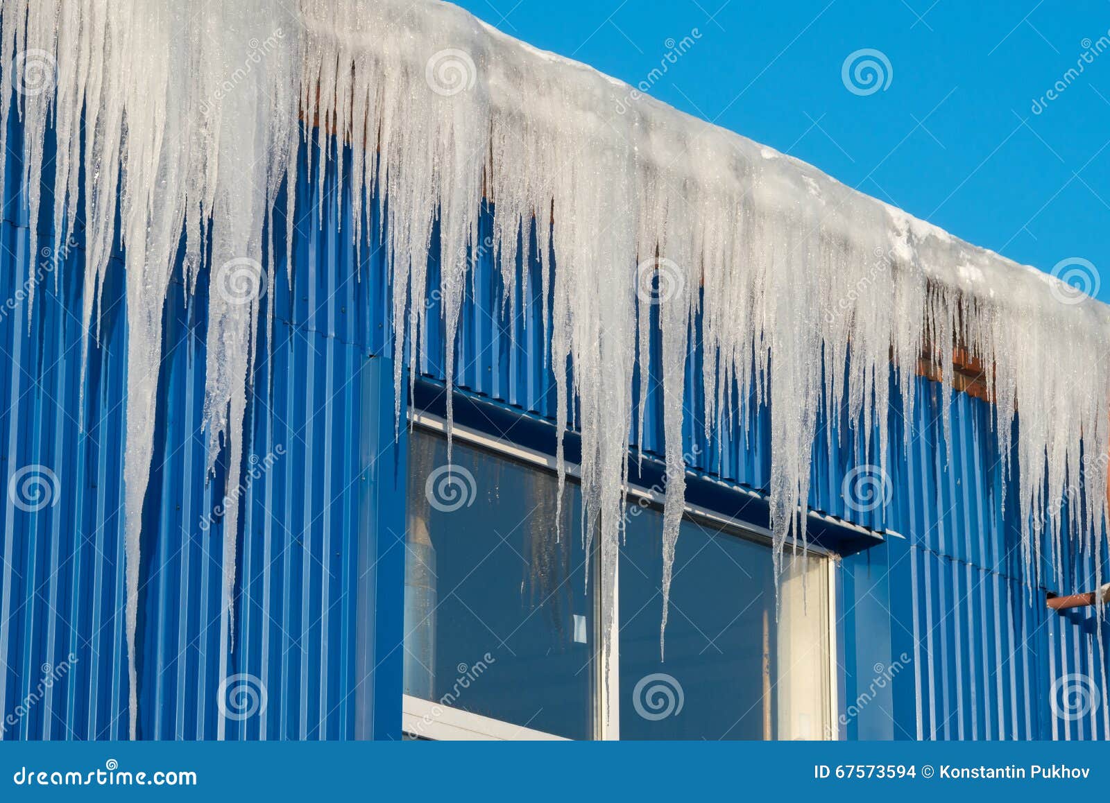 Large icicles stock photo. Image of gutter, melting, pattern - 67573594