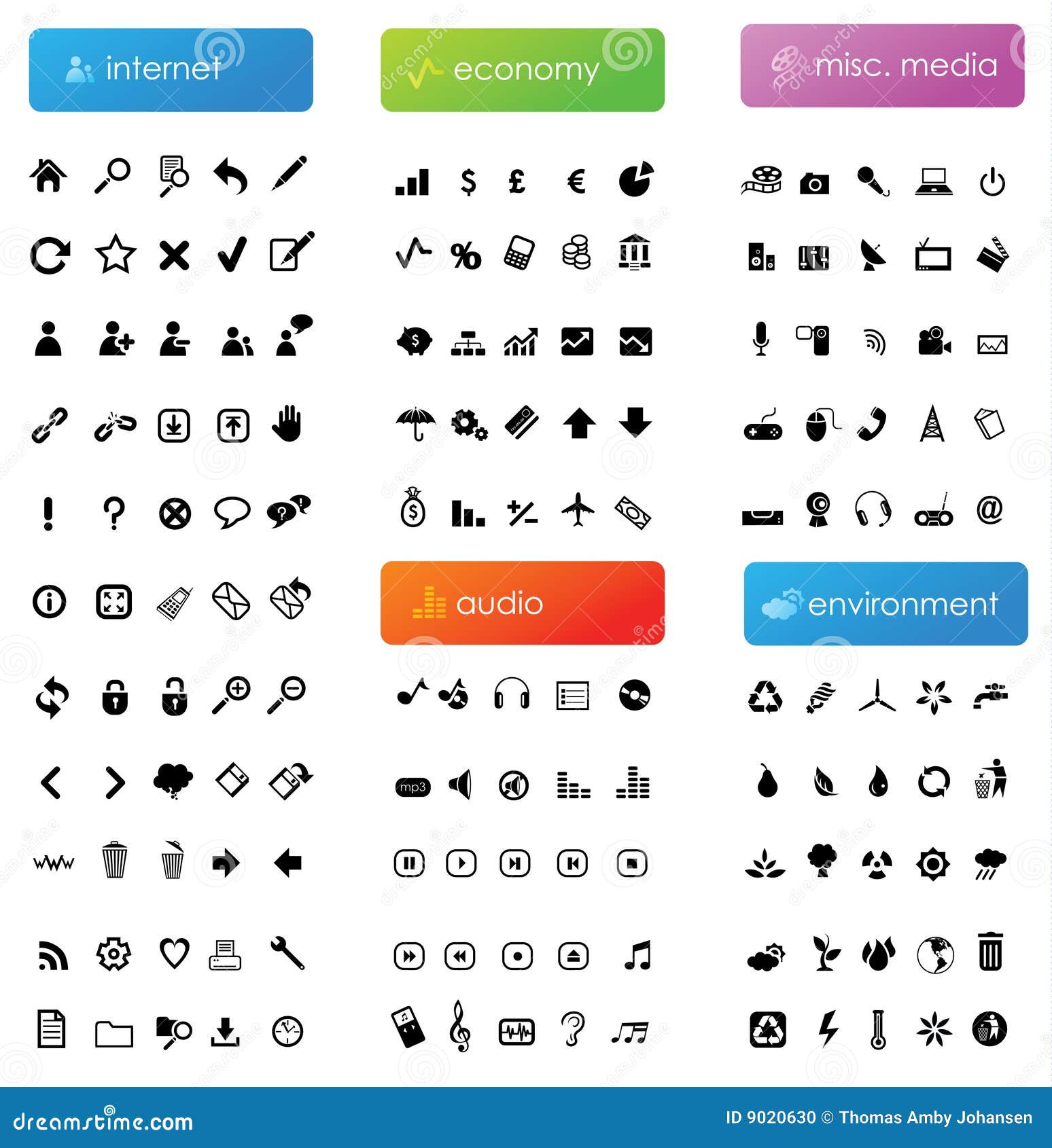 Large Icon Collection stock illustration. Illustration of symbol - 9020630