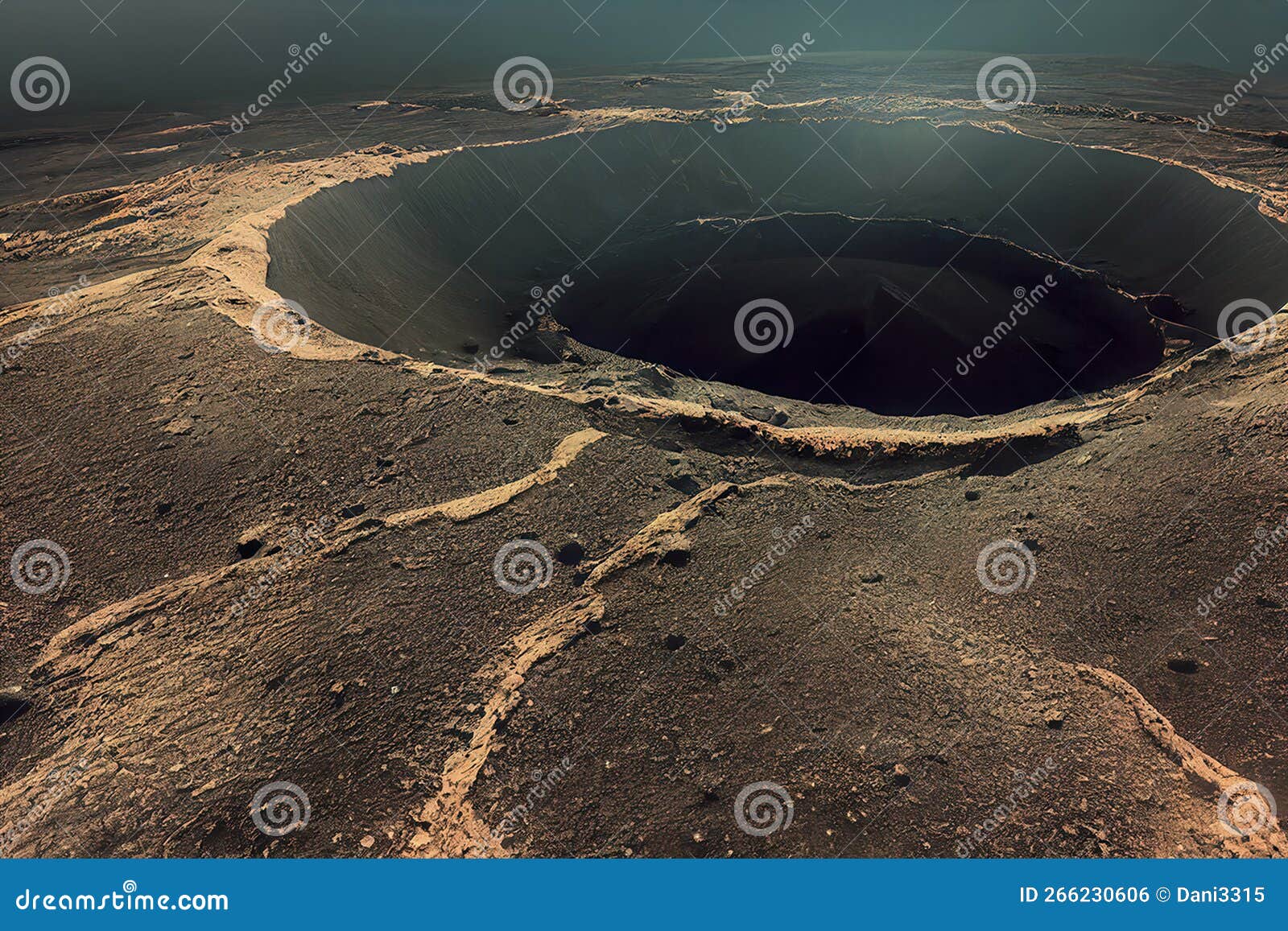 Barren Landscape Fith Crached Dried Soil, Abandoned Farm And Dead Tree ...