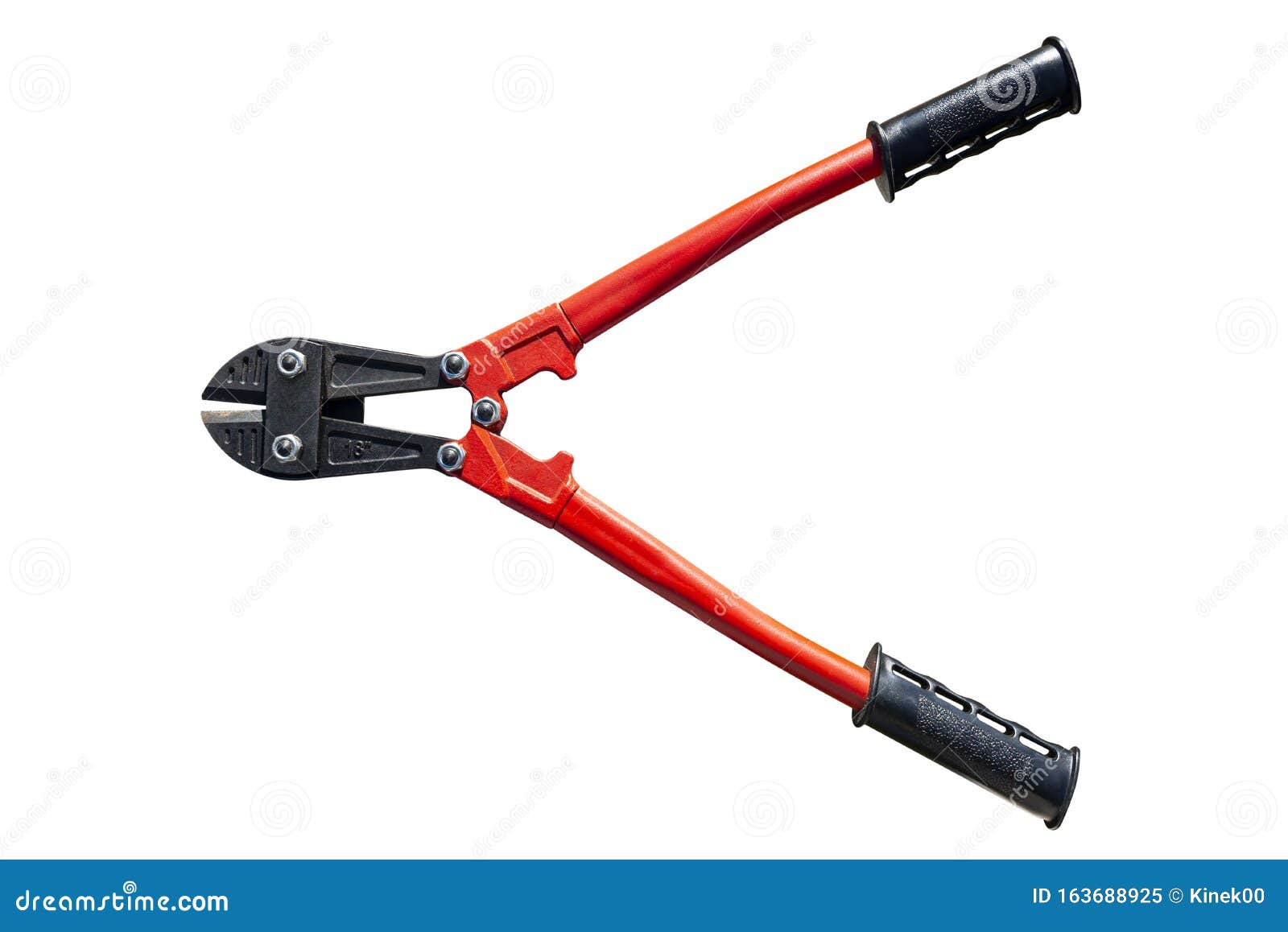 Large 18-inch Bolt Cutters in Red, Isolated on a White Background with ...