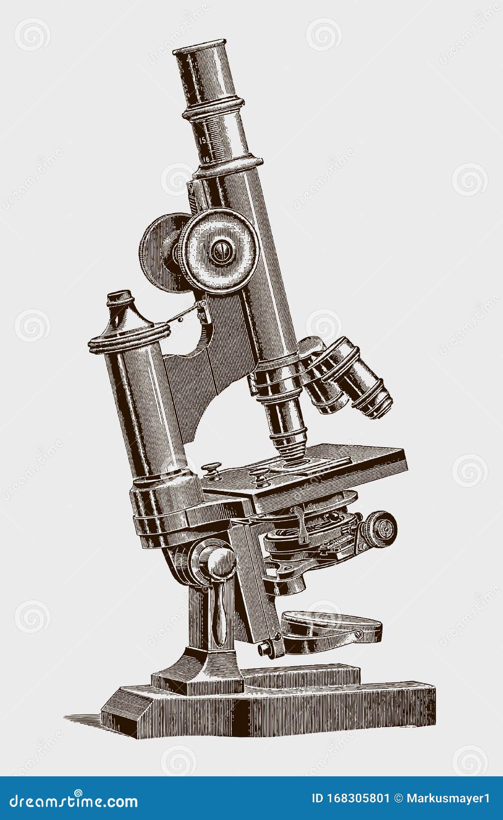 Large Inclinable Optical Microscope With Hinged Joint And Clamping ...