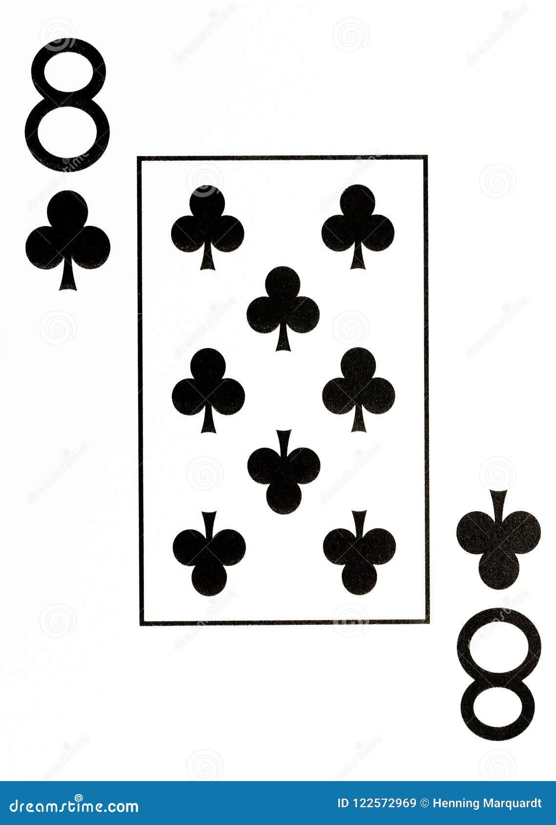 Large Index Playing Card 8 of Clubs Stock Illustration - Illustration ...