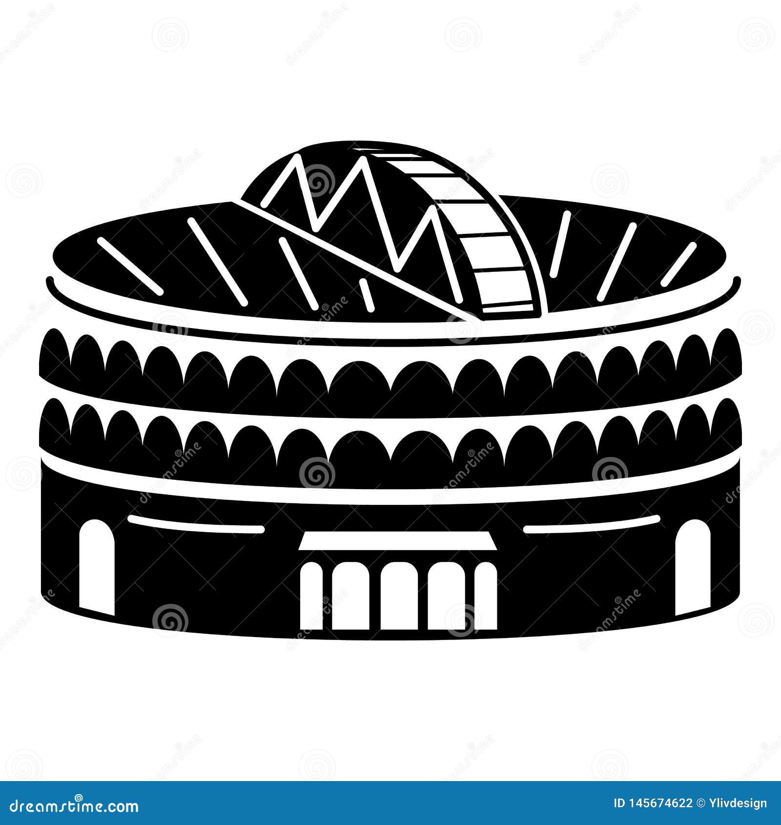 Large Indoor Arena Icon, Simple Style Stock Vector - Illustration of ...