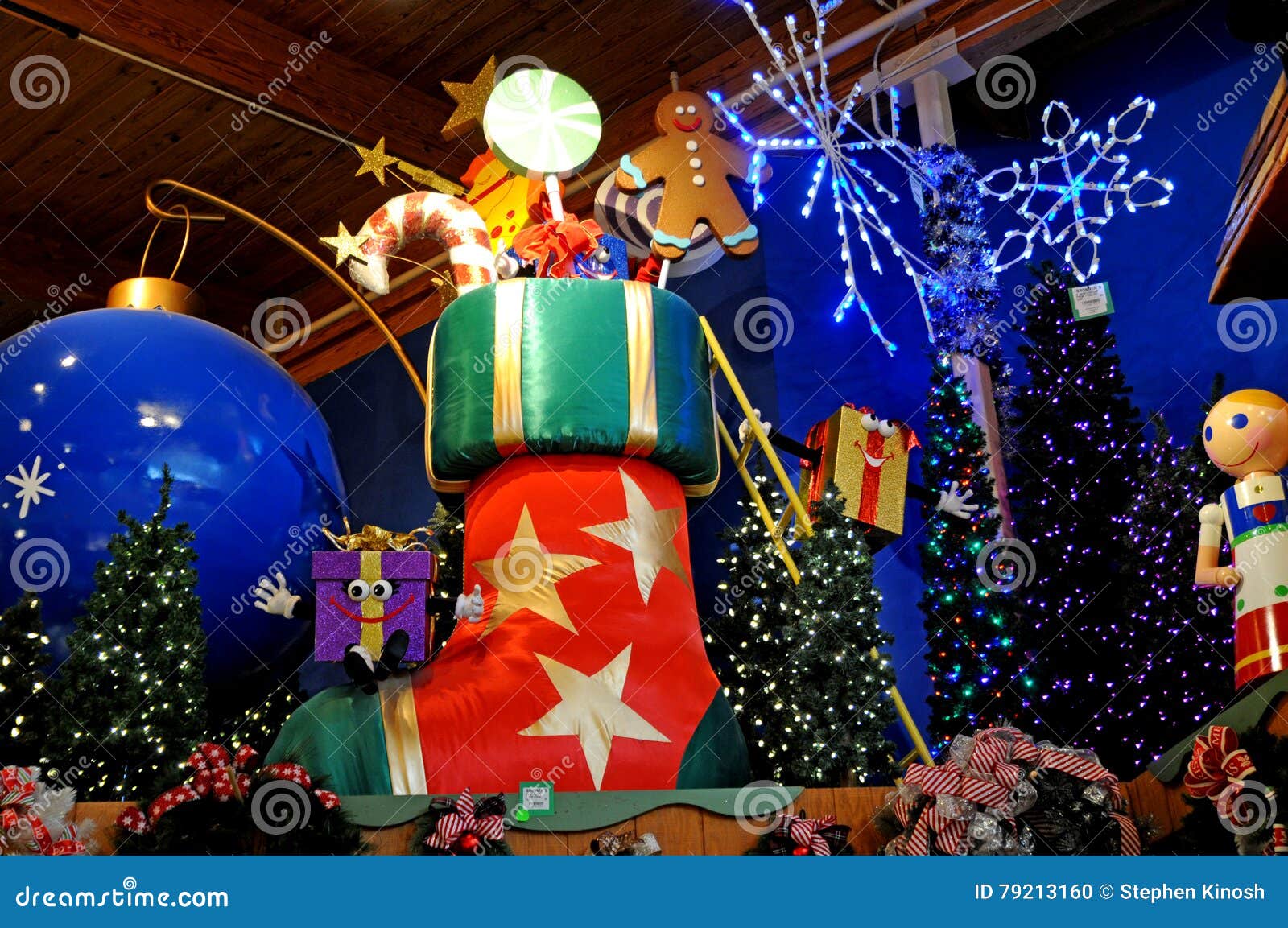 Large Indoor Christmas or Holiday Display Stock Photo - Image of ...
