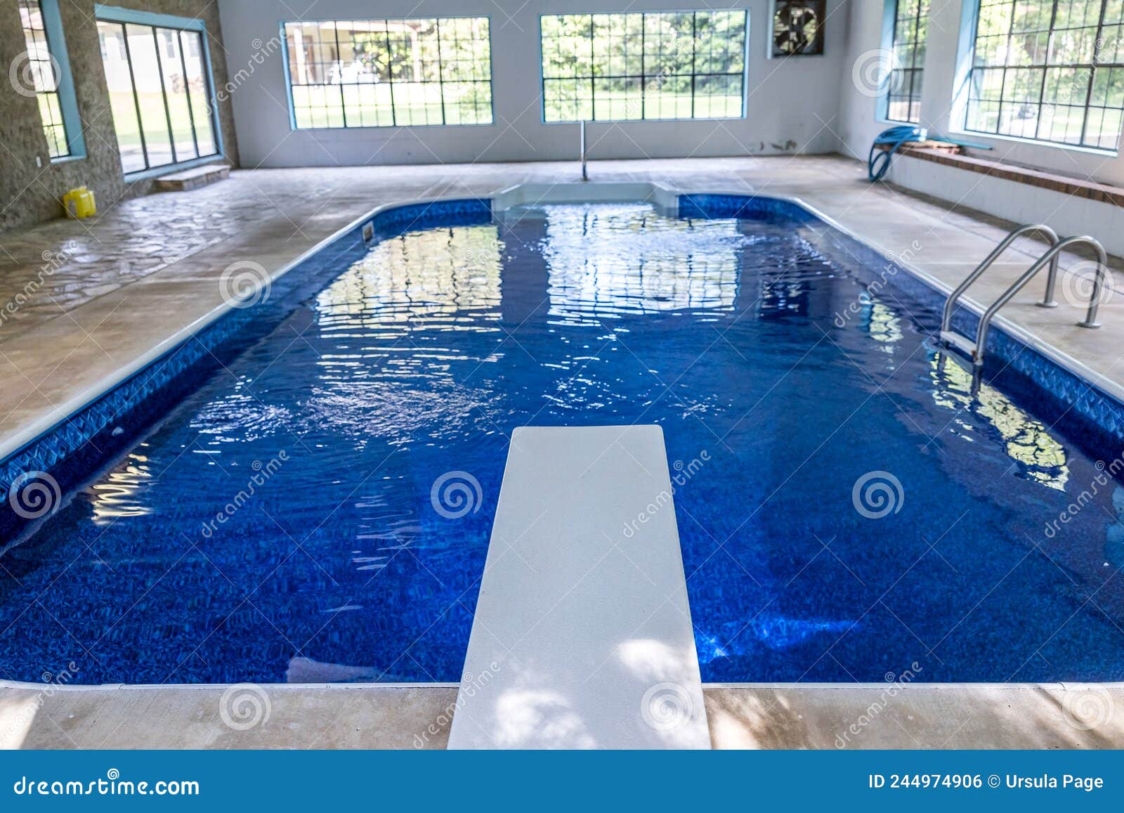 Large Indoor Pool with Lots of Natural Light from Large Windows in an ...