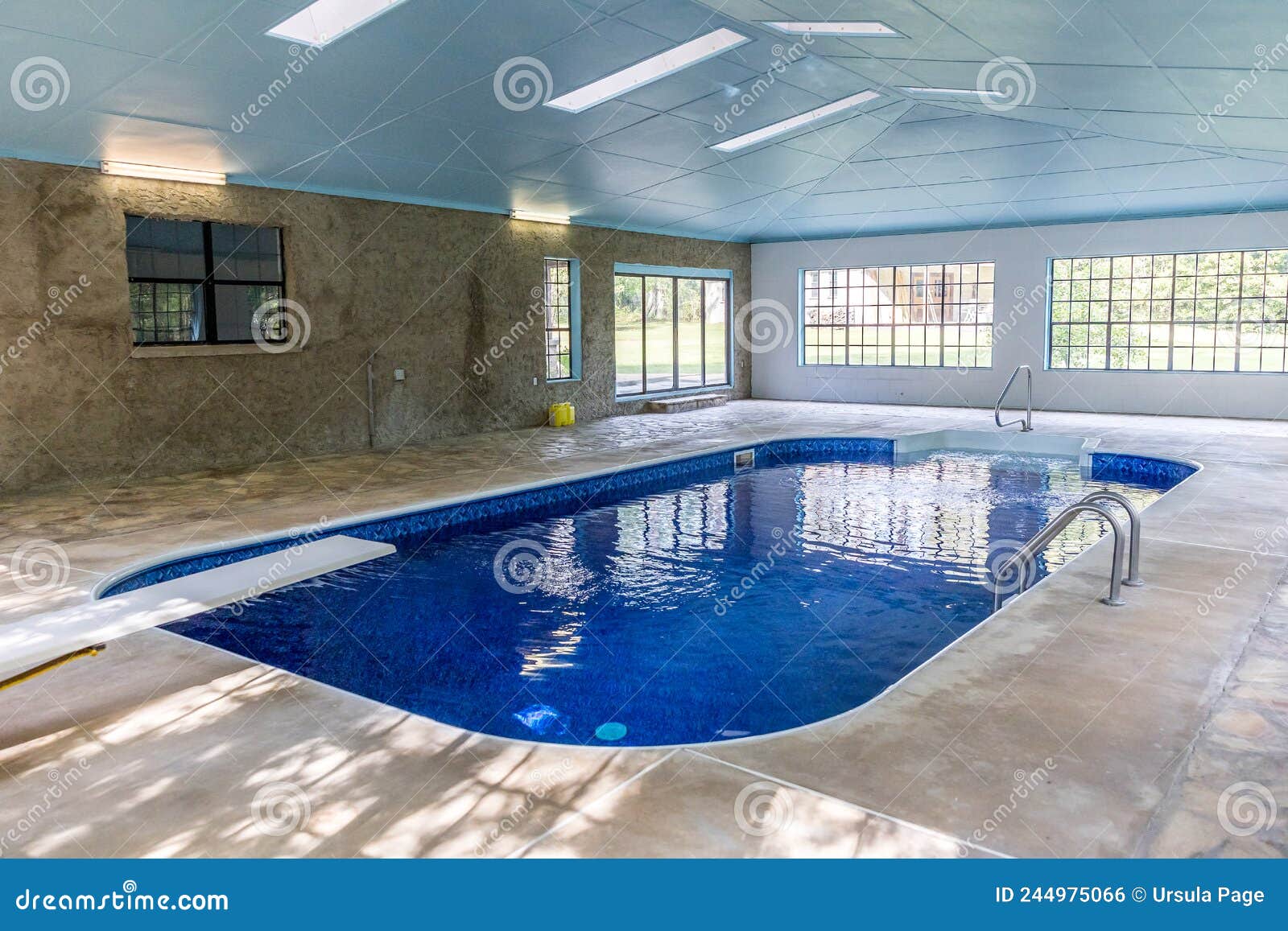 Large Indoor Pool with Lots of Natural Light from Large Windows in an ...