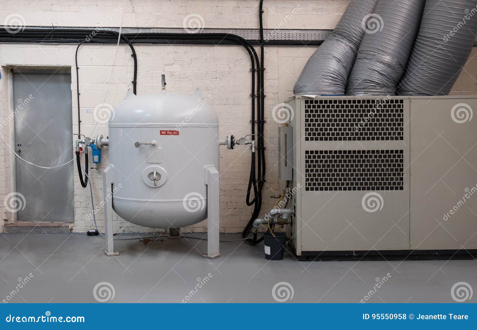 Large Industrial Air Compressor Stock Photo - Image of machine ...