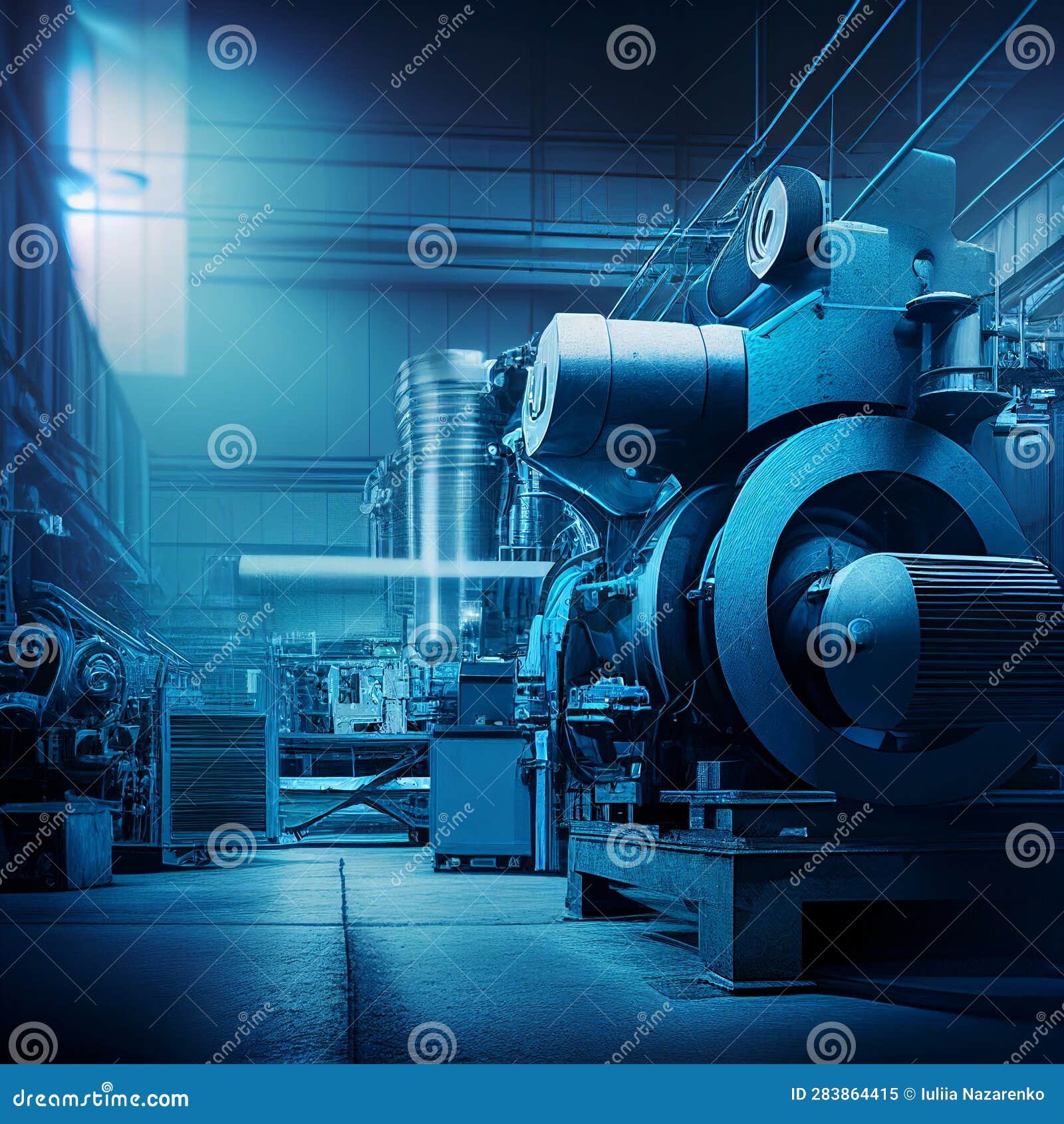 Large Industrial Building in Blue Colors. AI Generated Stock ...
