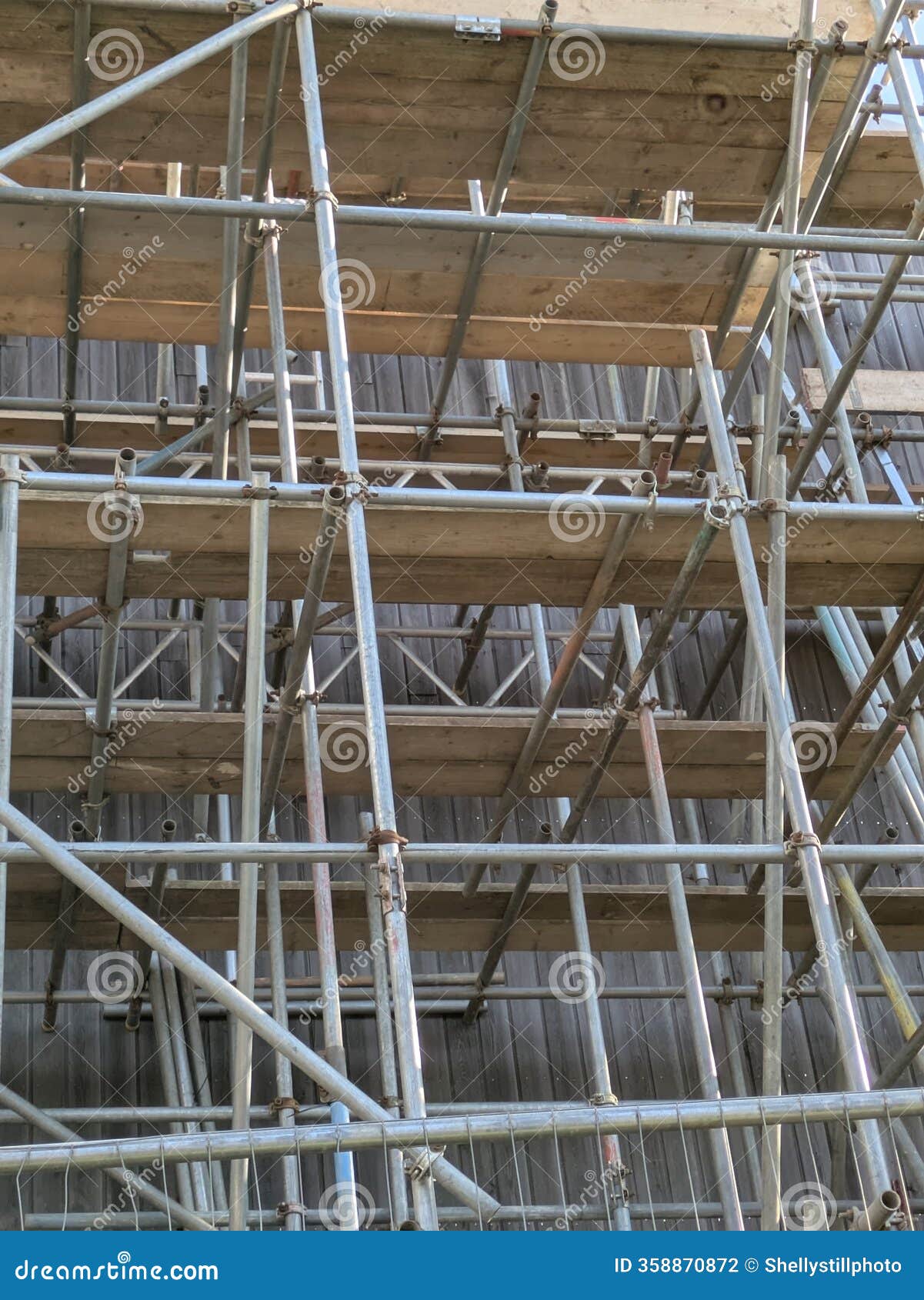 Large Industrial Building Covered and Surrounded with Scaffolding Stock ...
