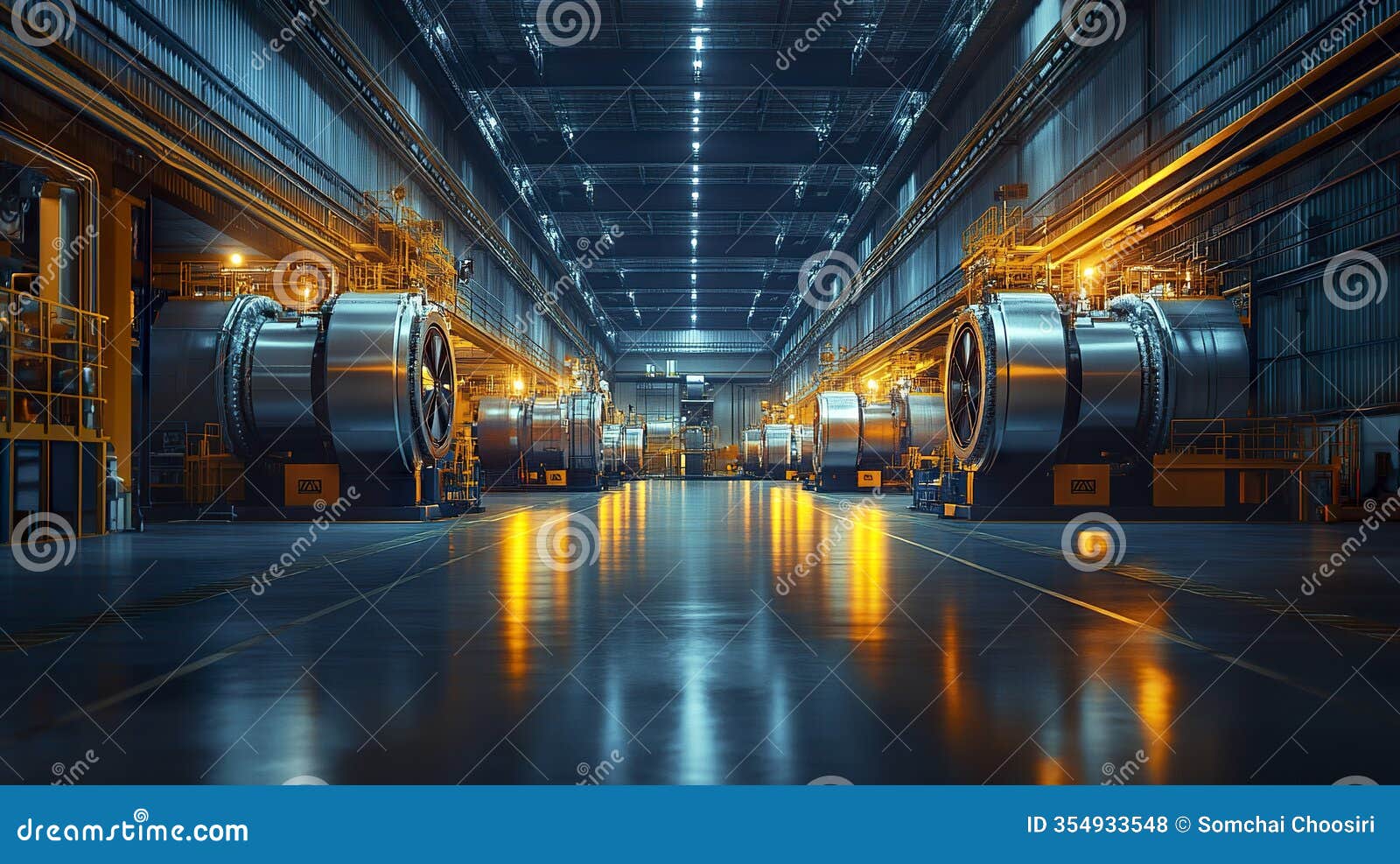 Large Industrial Building Filled with Various Machines and Equipment ...