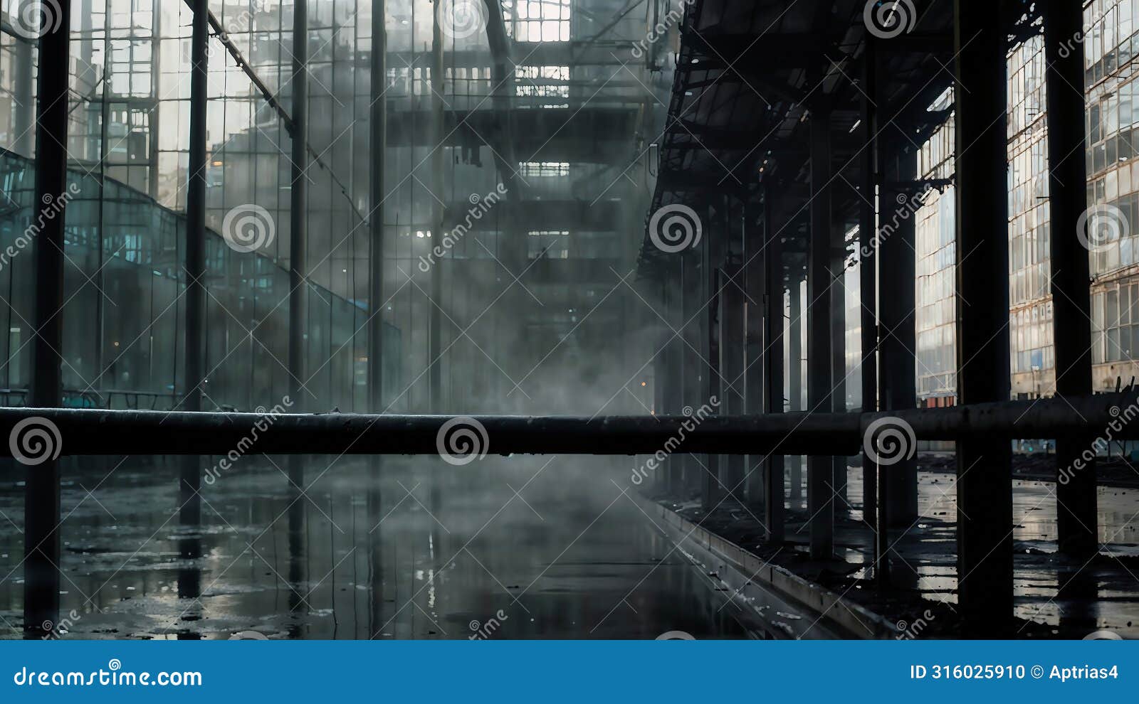 Large Industrial Building with Many Windows. Generative AI Stock ...