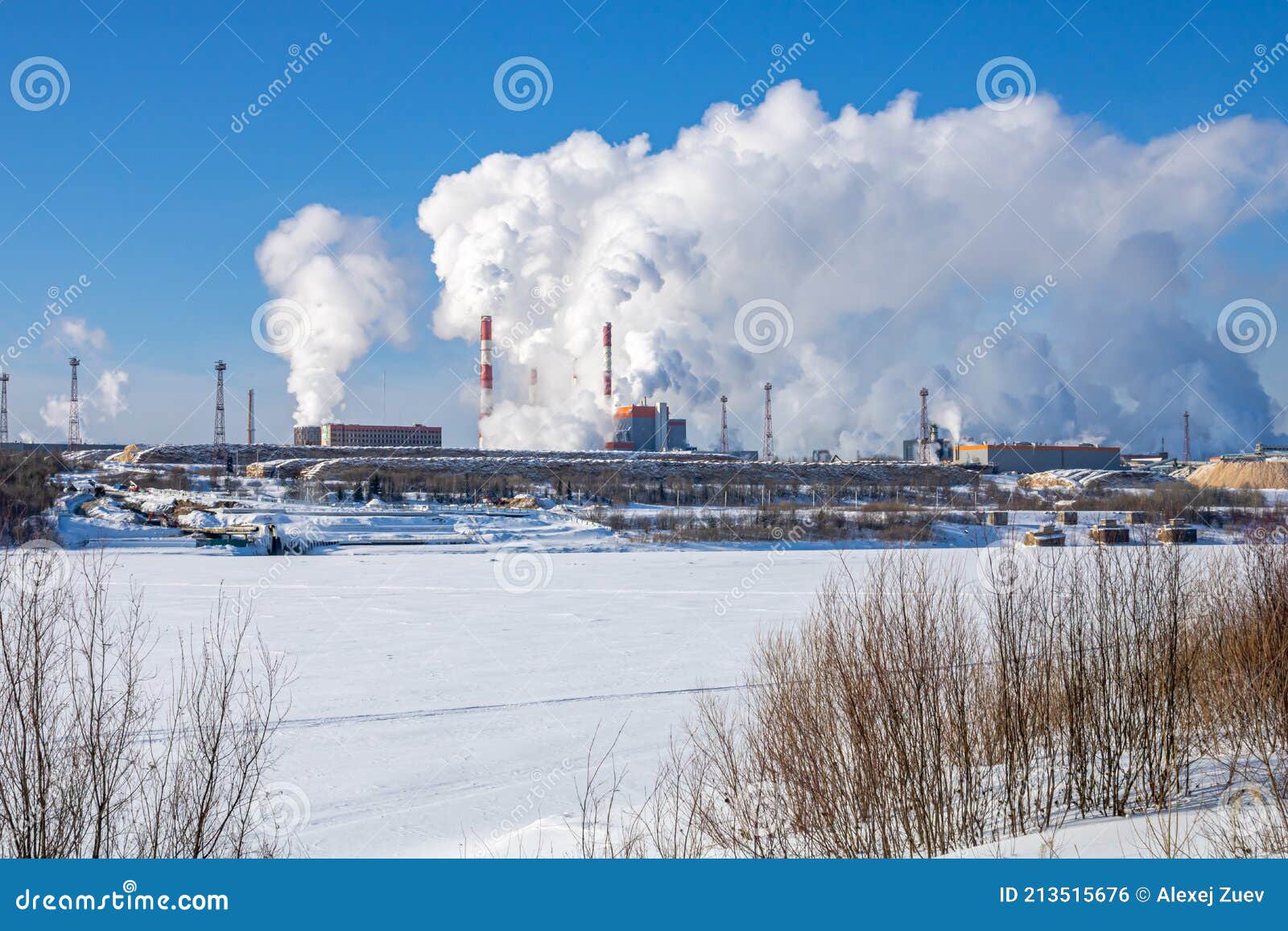 A large industrial complex stock photo. Image of petrochemical - 213515676