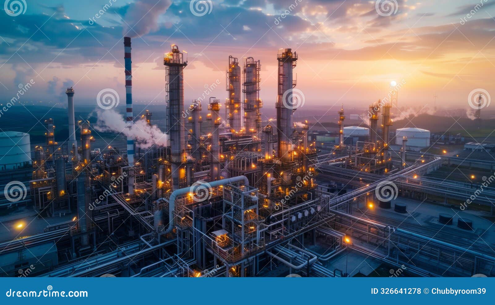 A Large Industrial Complex with Numerous Pipes and Structures ...