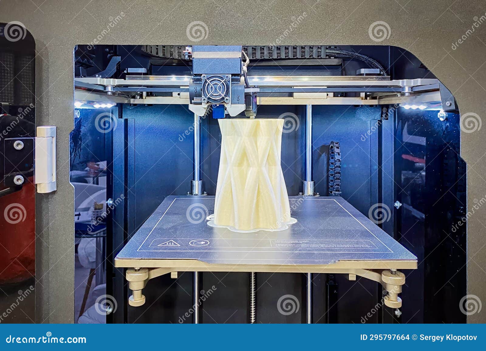 Large Industrial 3D Printer Prints an Abstract Figure Stock Photo ...