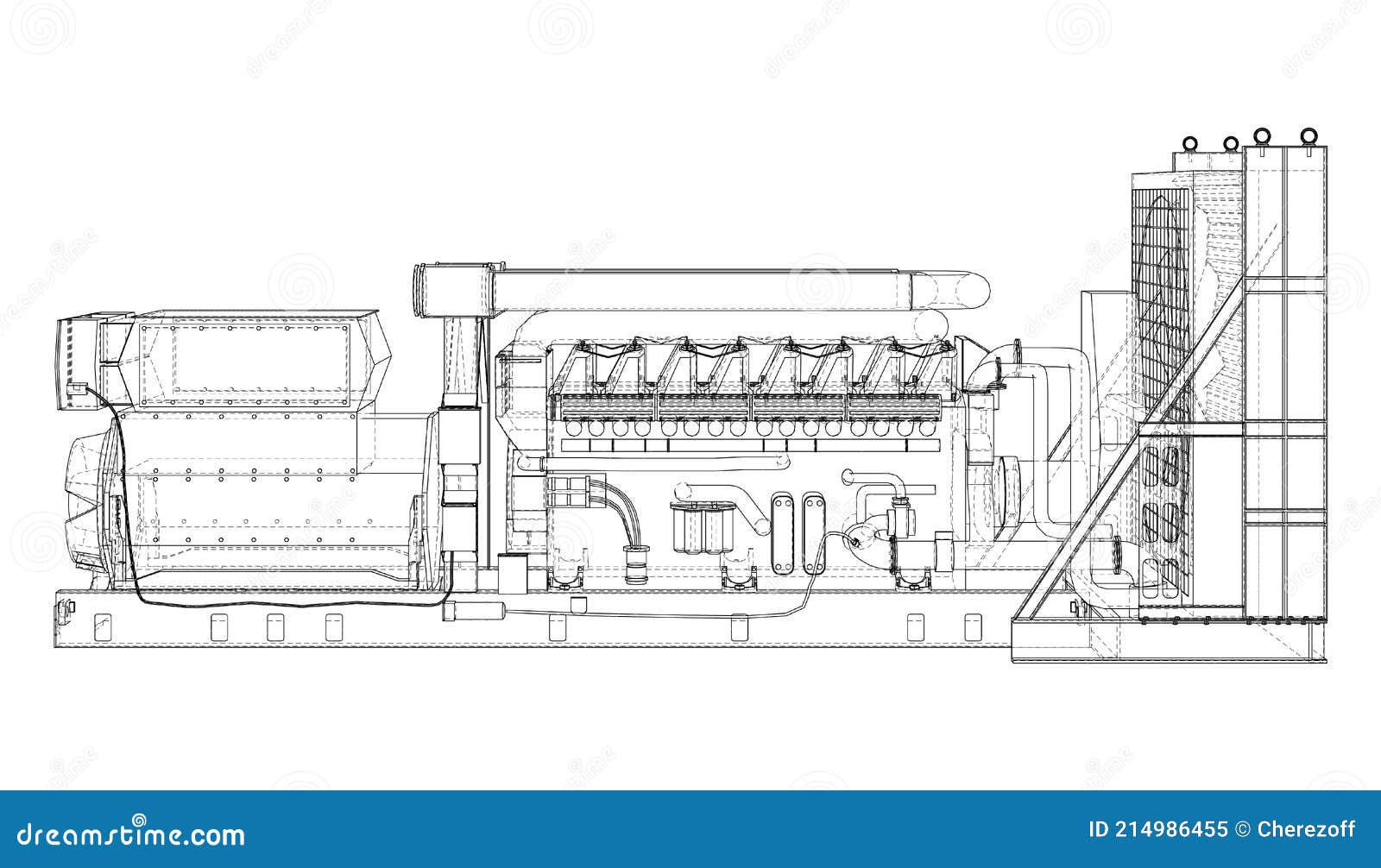 Large Industrial Diesel Generator. Vector Stock Vector - Illustration ...