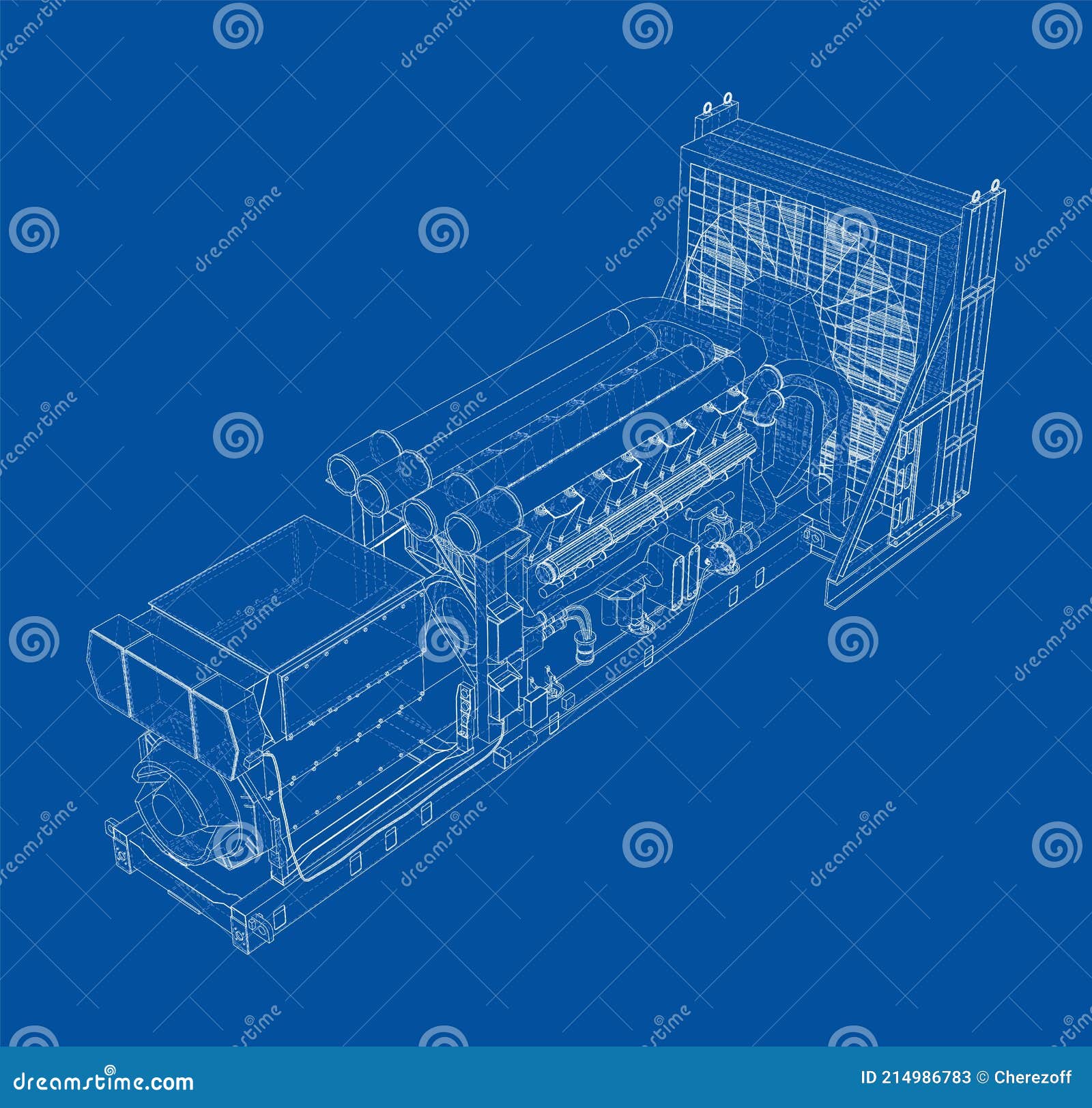Large Industrial Diesel Generator. Vector Stock Vector - Illustration ...