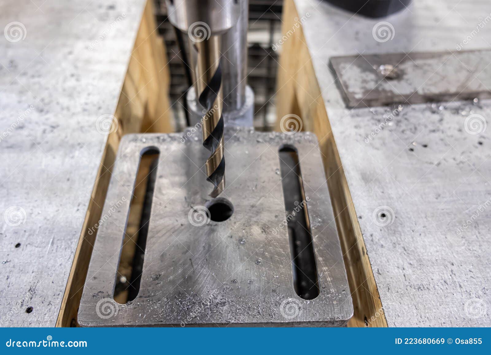 Large Industrial Drill Bit Machine on Factory Workshop Floor Stock ...