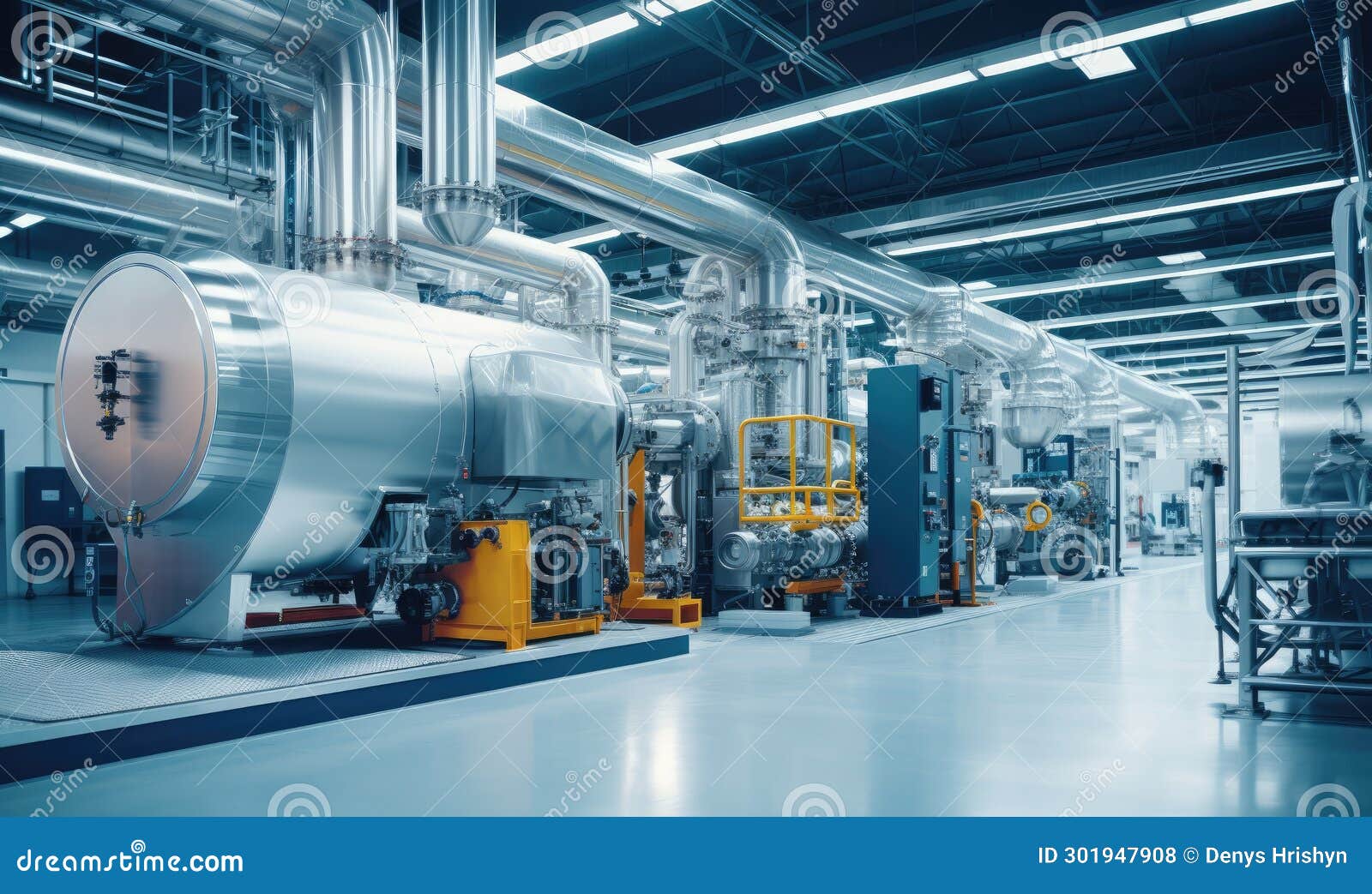 Large Industrial Facility with Pipes and Machinery Stock Illustration ...