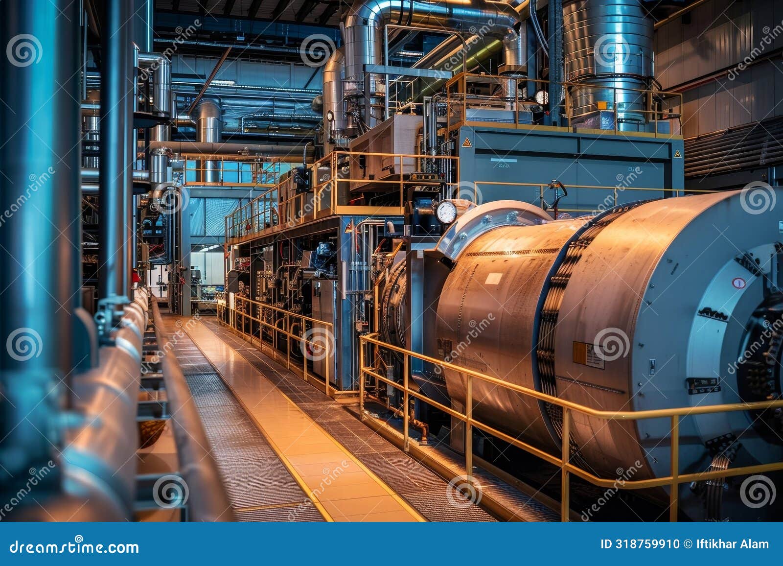A Large Industrial Machine in a Bustling Factory Setting, Showing ...
