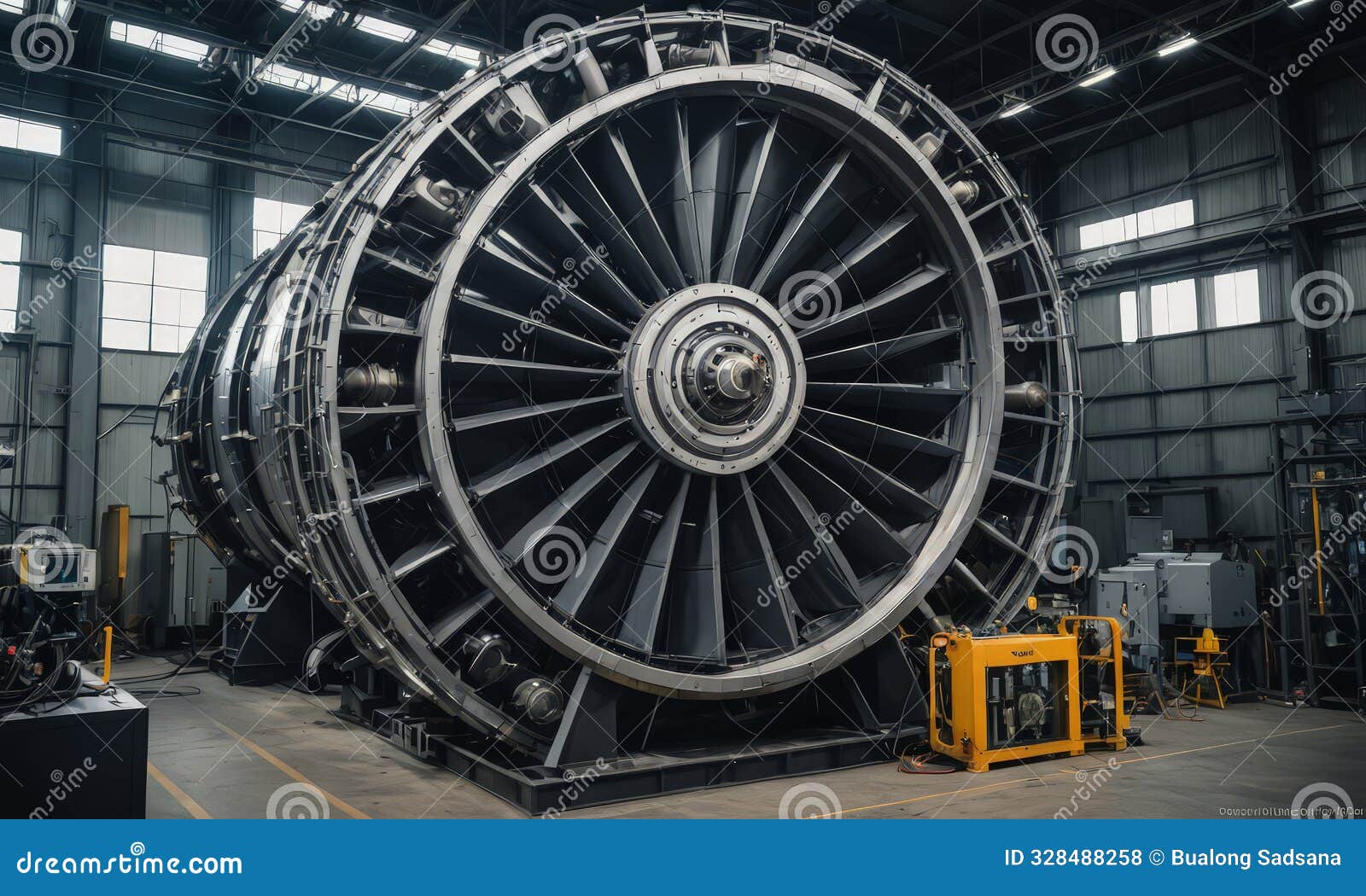 Large Industrial Machine with Large Circular Propeller is Situated in ...