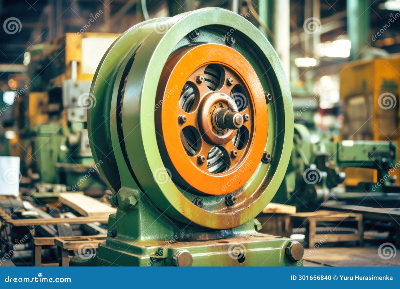 Large Industrial Machine Surrounded by Various Types of Machinery in a ...