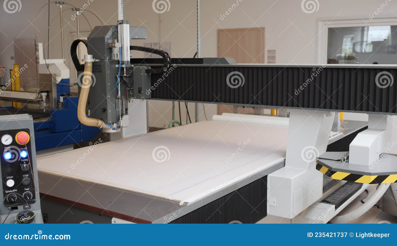 Large Industrial Plotter Working - Wide Shot Stock Video - Video of ...