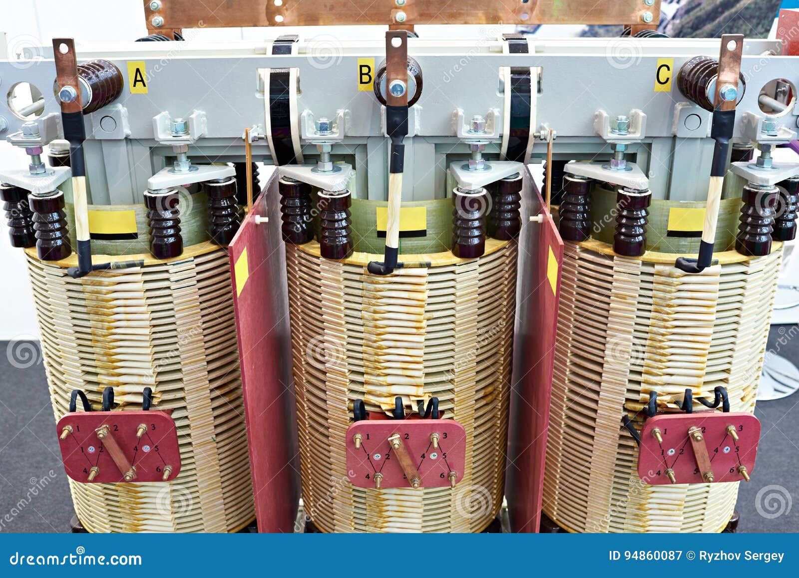 Large Industrial Transformer Stock Image - Image of cable, front: 94860087