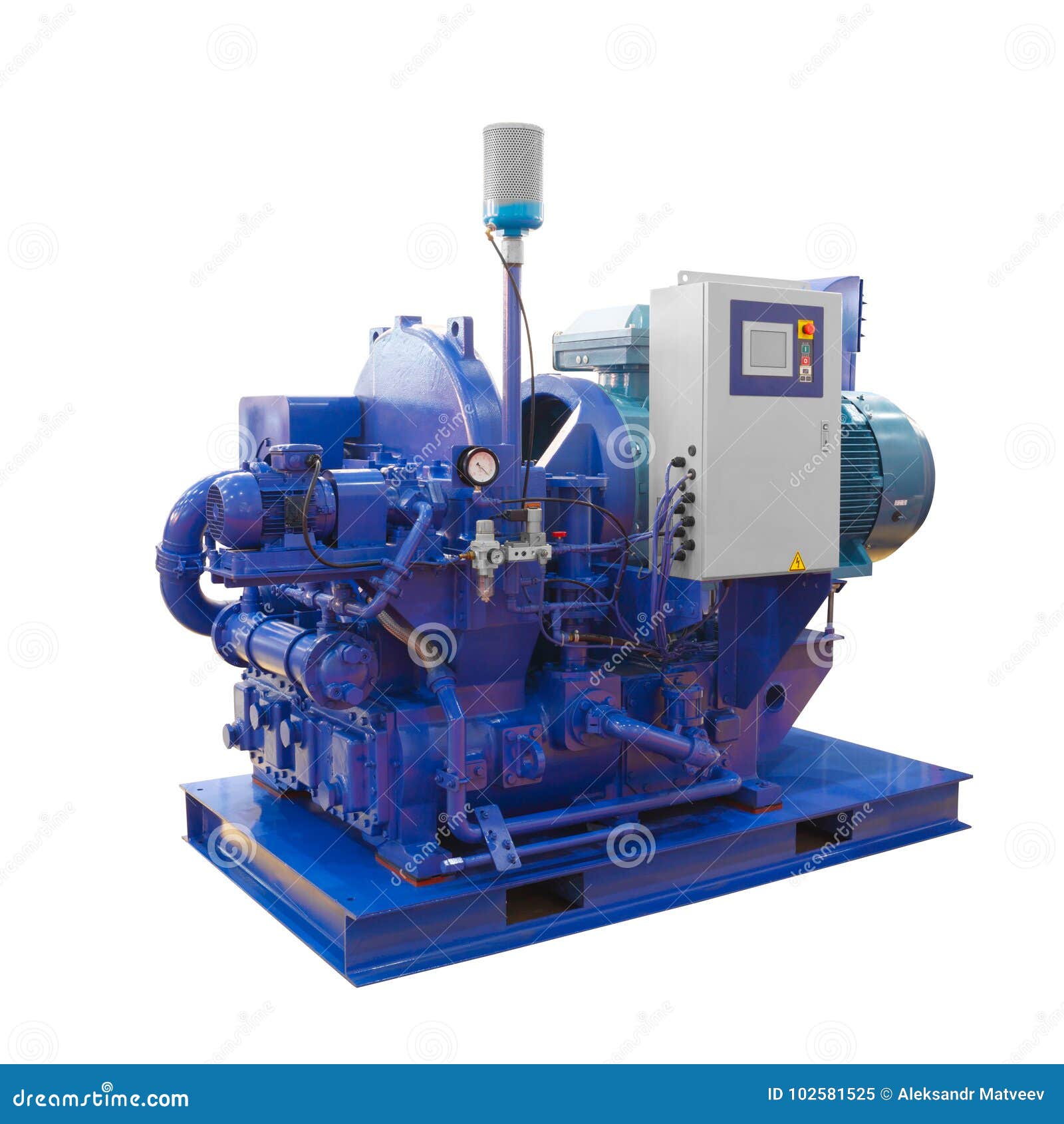 Large Industrial Turbo High Pressure Compressor on White. Stock Image ...
