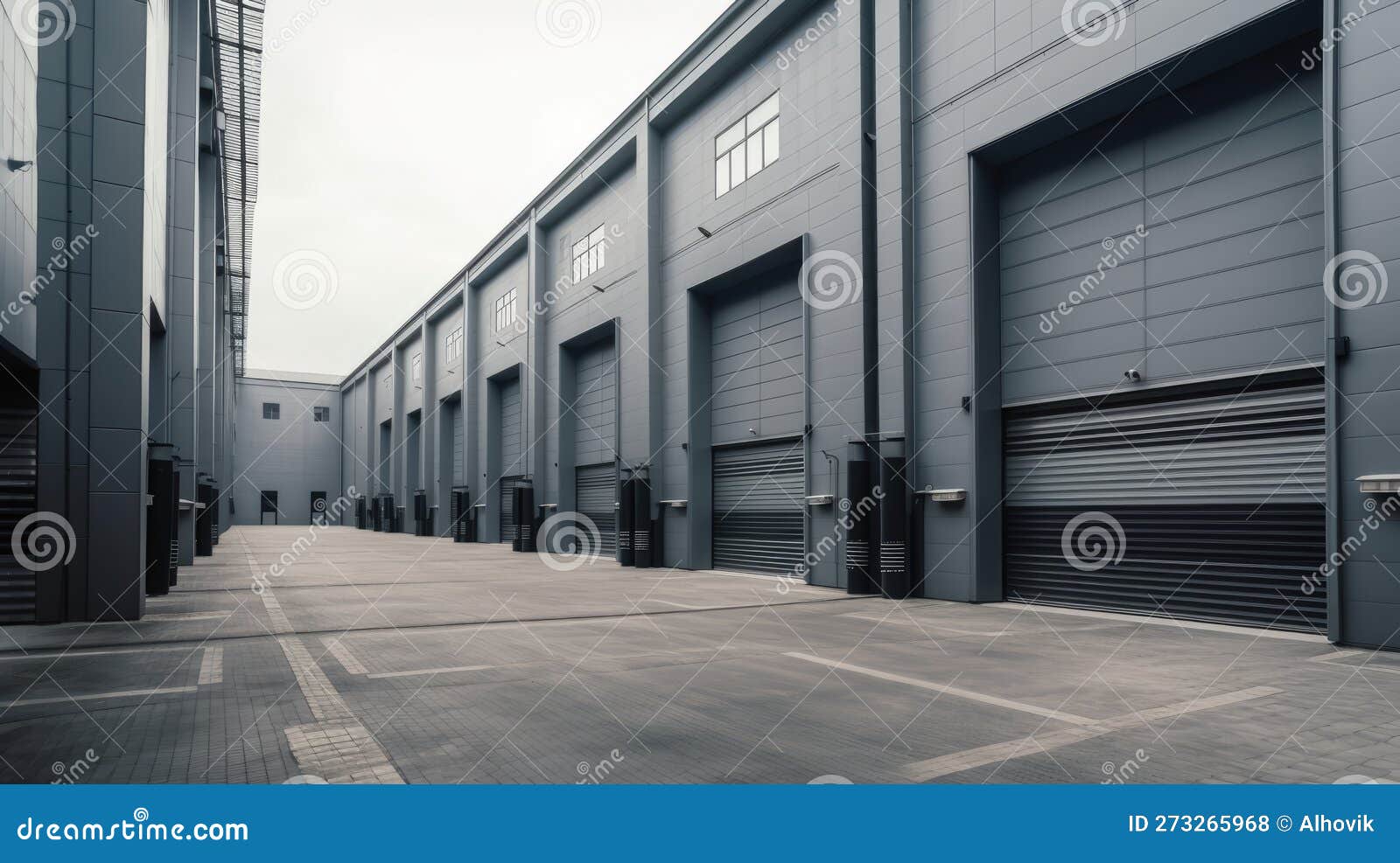 Large industrial warehouse stock illustration. Illustration of storage ...