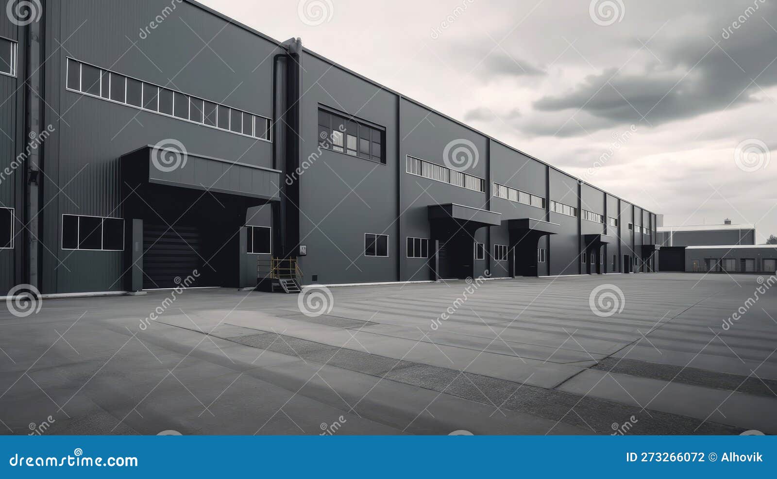 Large industrial warehouse stock illustration. Illustration of ...