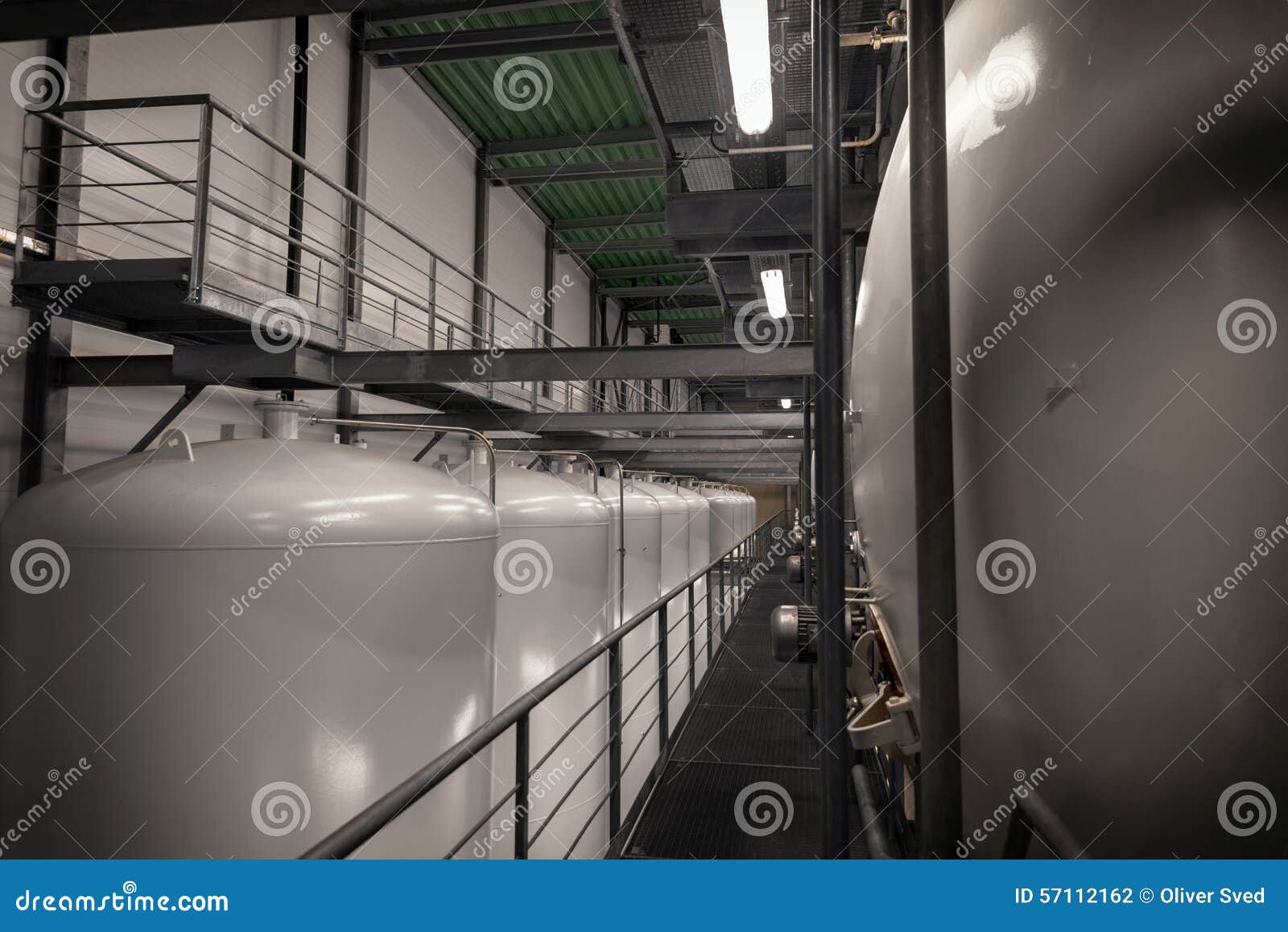 Large Industrial White Silos in Modern Factory Stock Photo - Image of ...