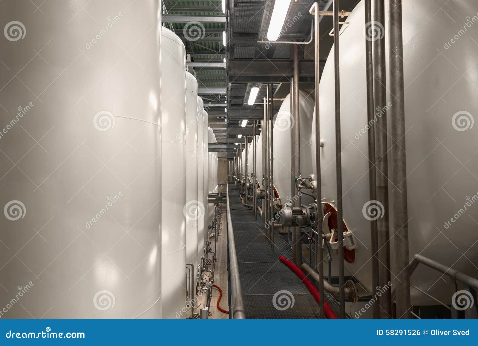 Large Industrial White Silos in Modern Factory Stock Photo - Image of ...