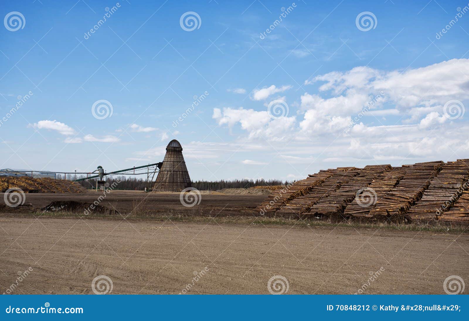 Large Industrial Wood Chip Burner Ar a Sawmill Stock Photo - Image of ...