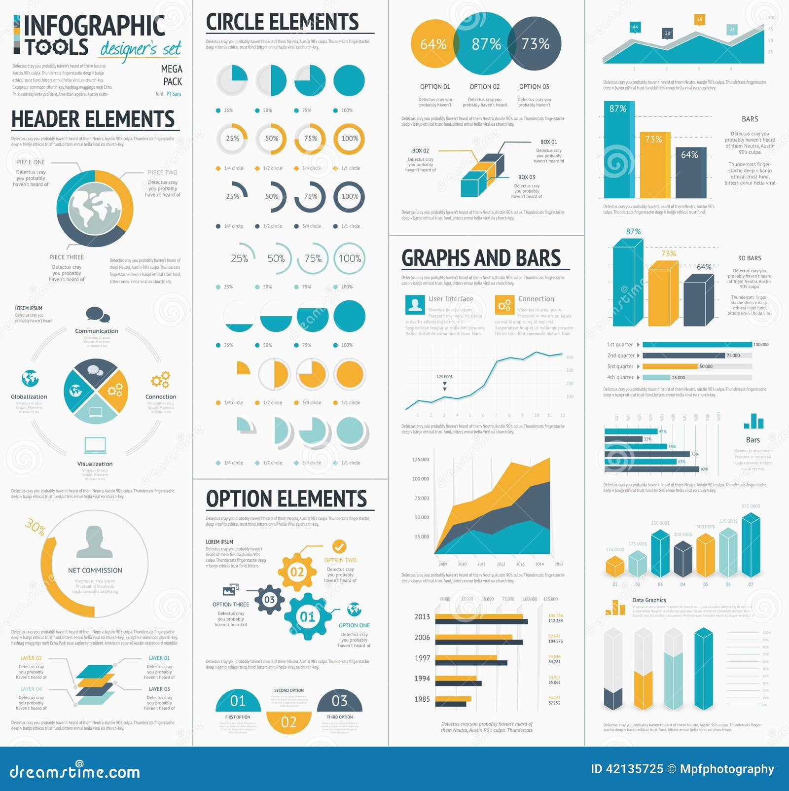 Large Infographic Vector Elements Template Designe Stock Vector ...