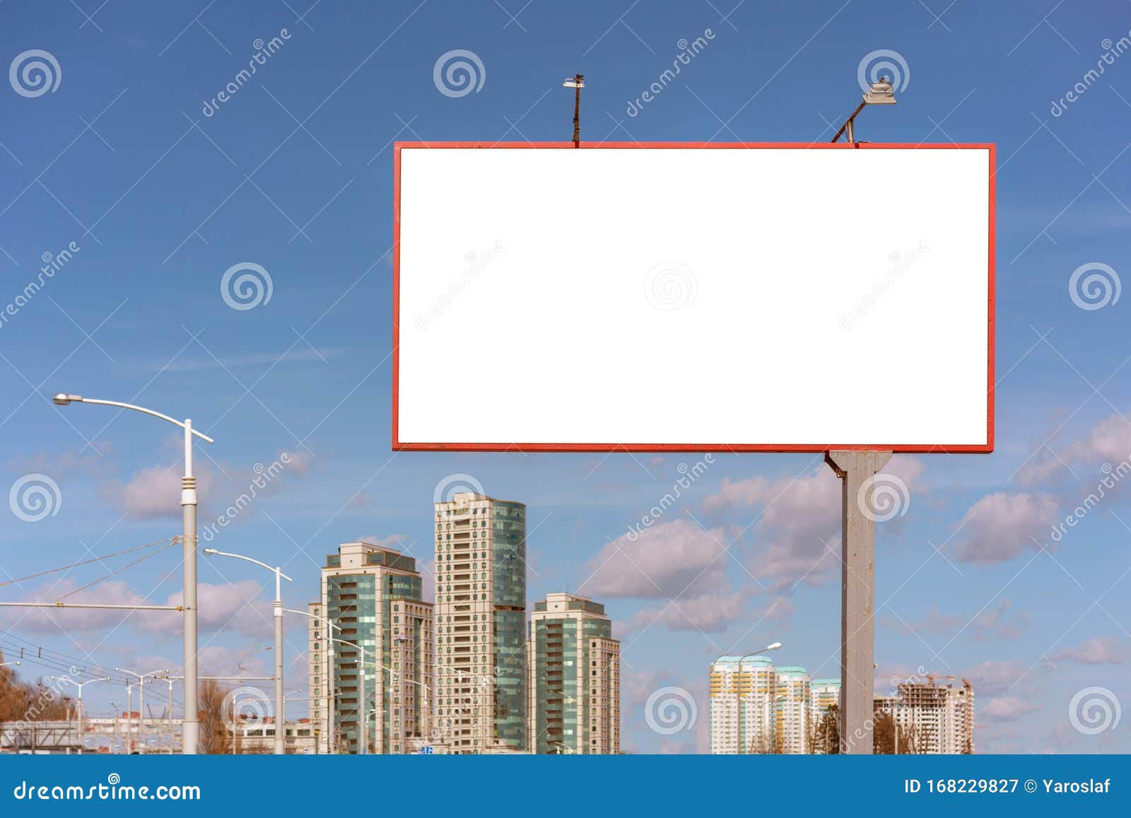 Large Information Board in City Mock-up Stock Image - Image of design ...