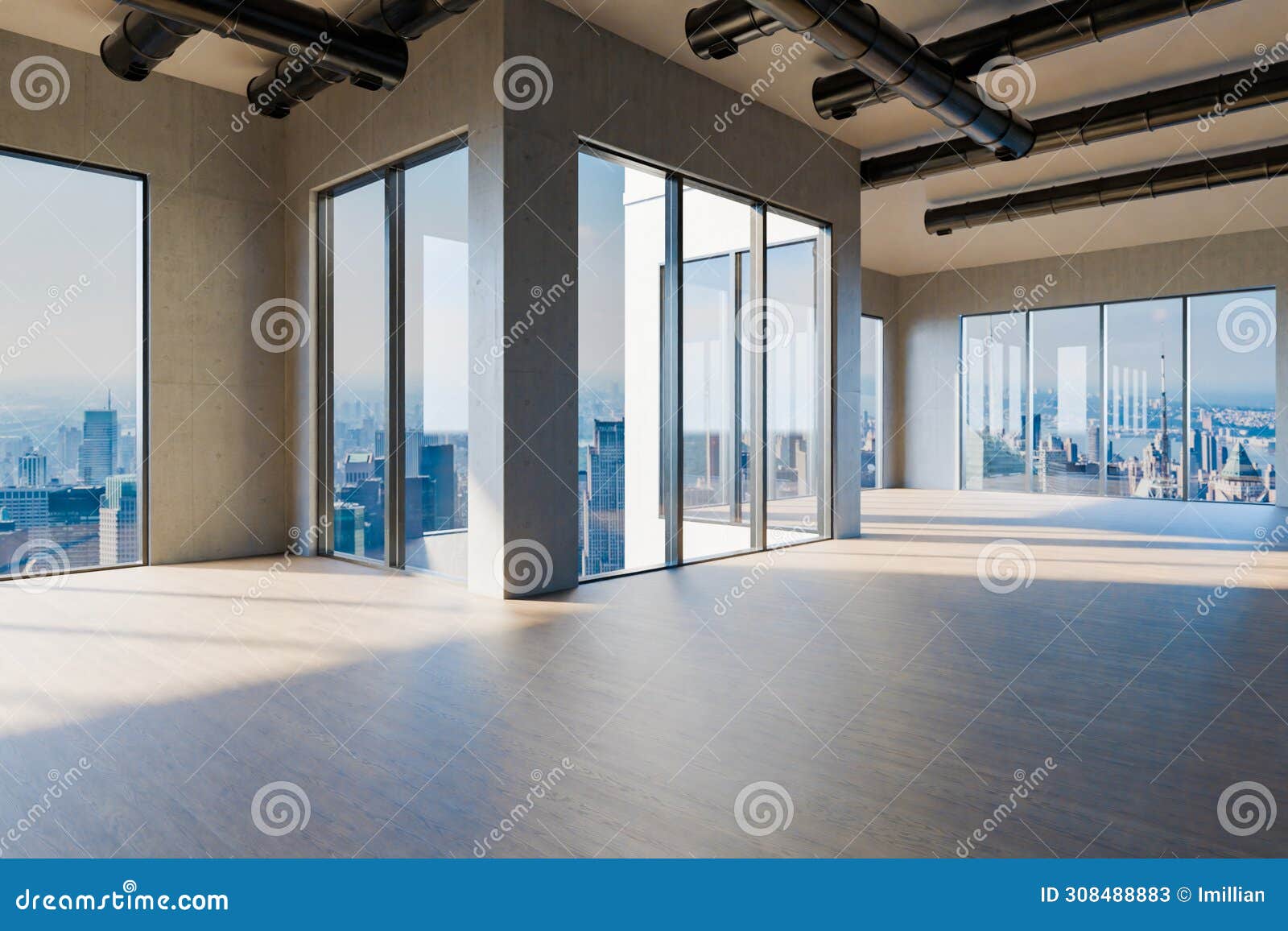 Innovative Open Office Workspace Wide Shot Royalty-Free Stock Image ...