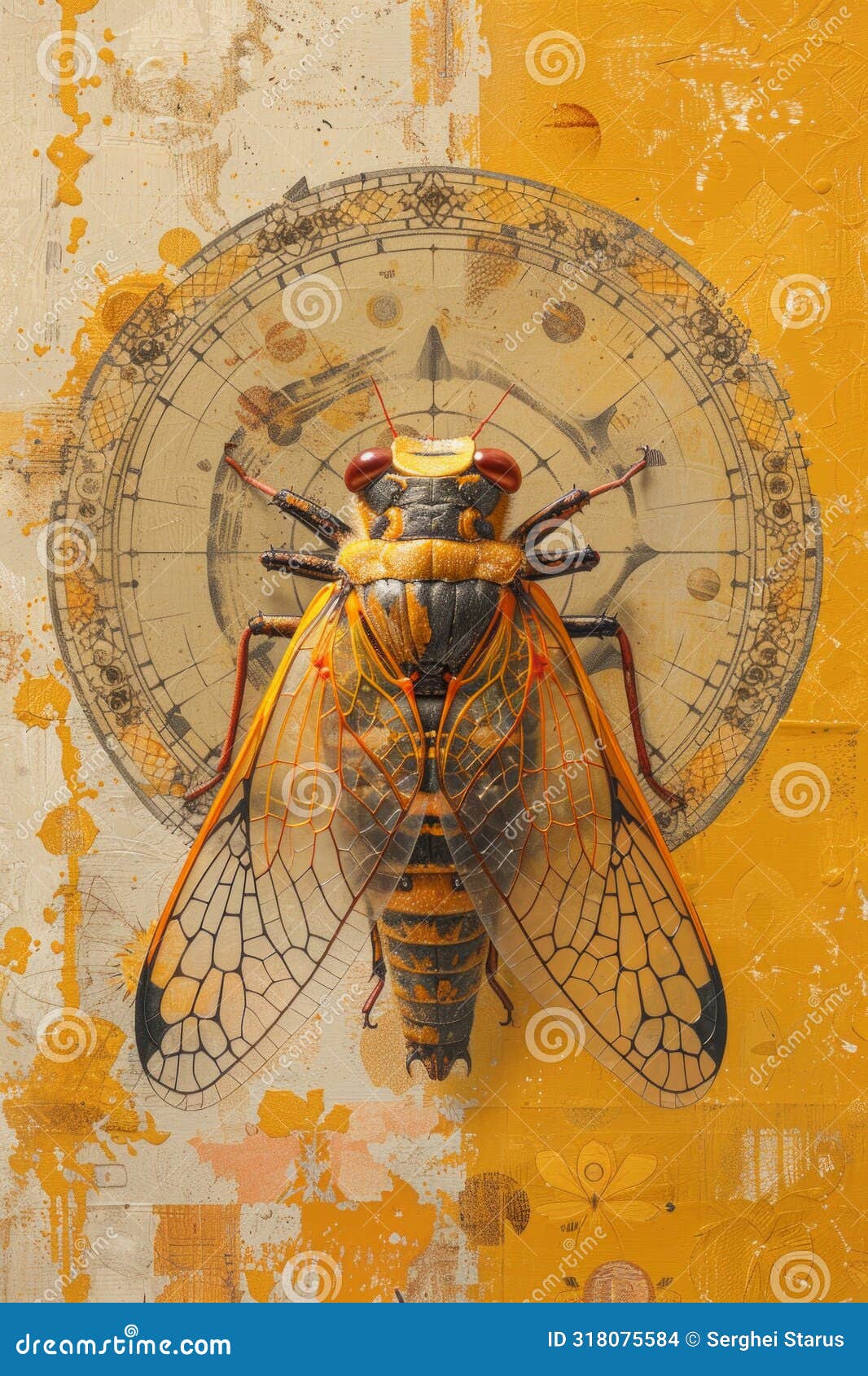 A Large Insect with a Compass on Its Back is Shown, AI Stock Photo ...
