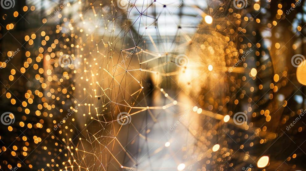 A Large Installation Resembling a Web of Interconnected Strings ...