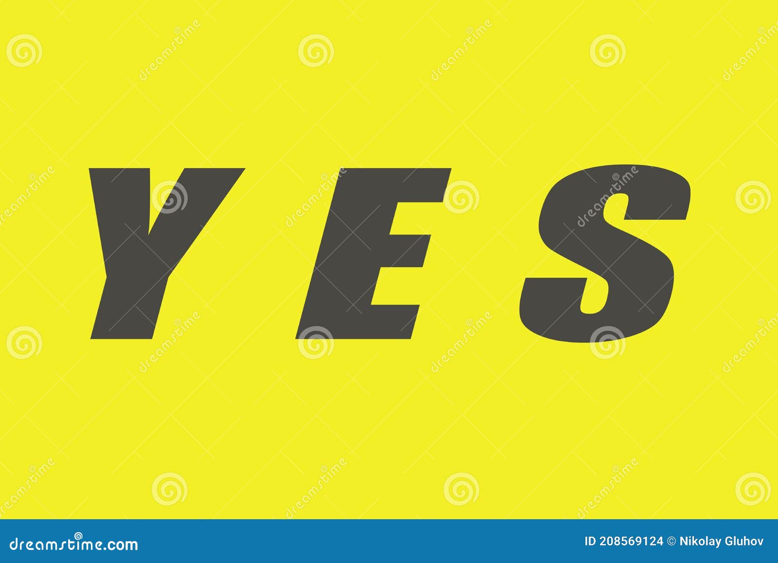 Word Yes on a Yellow Background in Gray Letters Stock Photo - Image of ...
