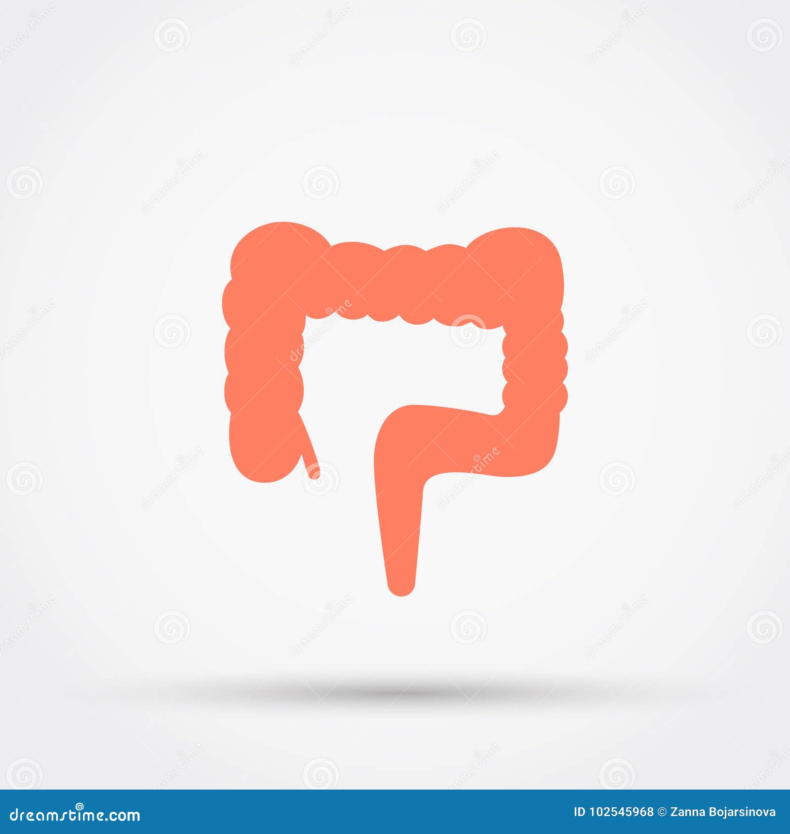 Large Intestine Vector Icon. Stock Vector - Illustration of bowel ...
