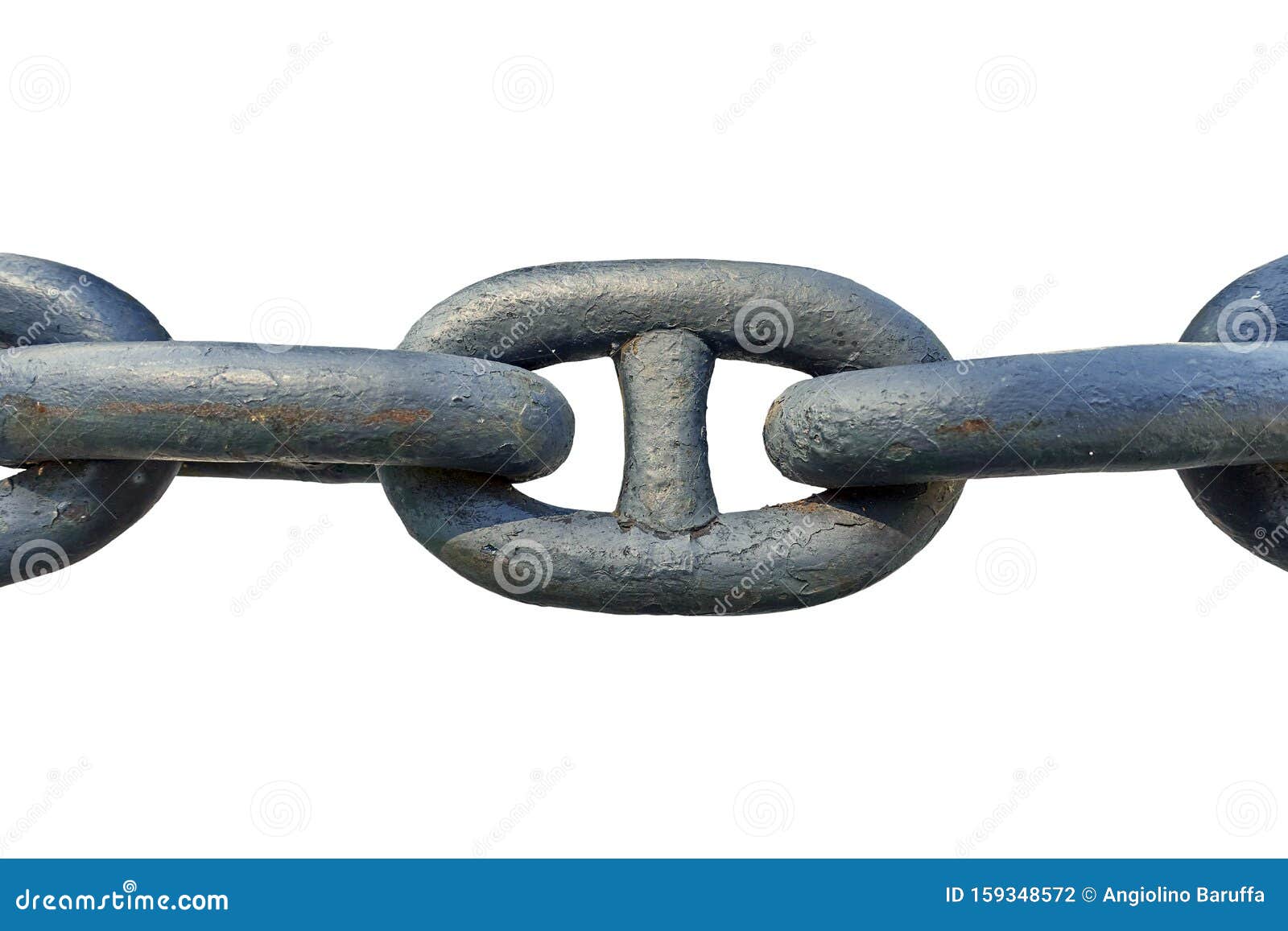 Large Iron Chain Isolated on a White Background Stock Photo - Image of ...